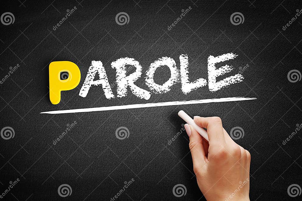 Parole text on blackboard stock image. Image of communication - 197980349
