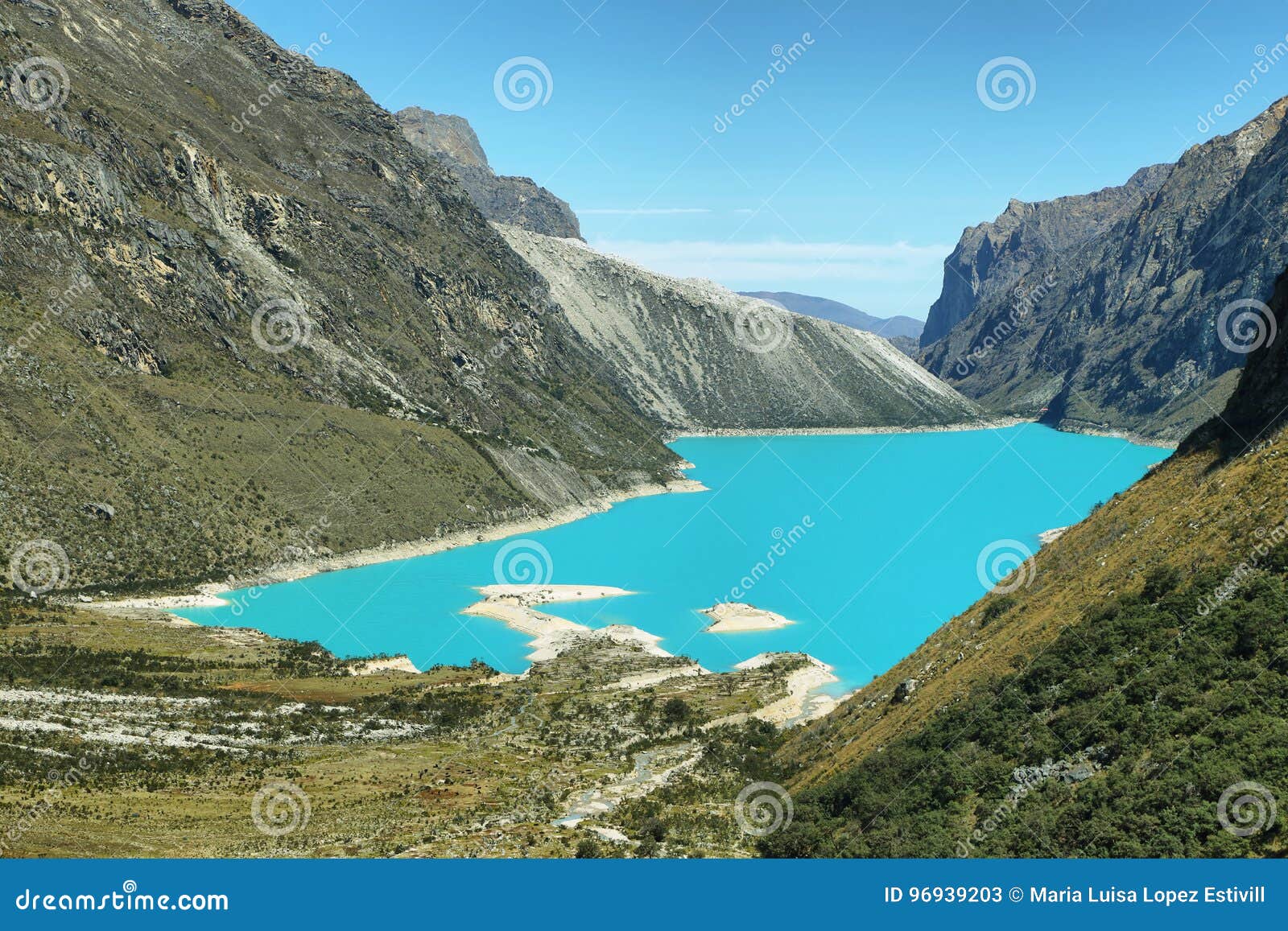 Paron lake, Peru stock image. Image of hike, lake, huaraz - 96939203