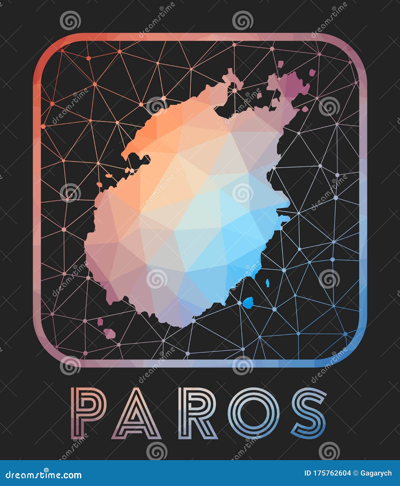 Low Poly Map Of Paros. Vector Illustration | CartoonDealer.com #236433462