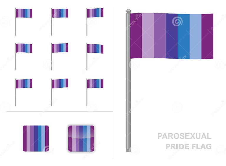 Parosexual Pride Flag Waving Animation App Icon Vector Stock Vector