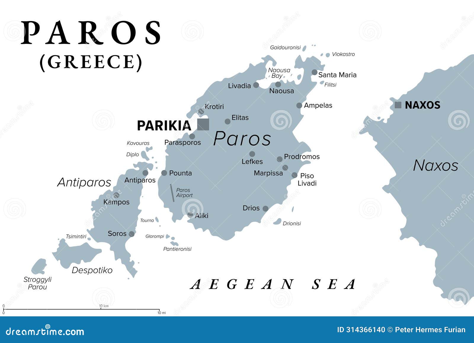Paros Map. Cartoon Vector | CartoonDealer.com #194847353