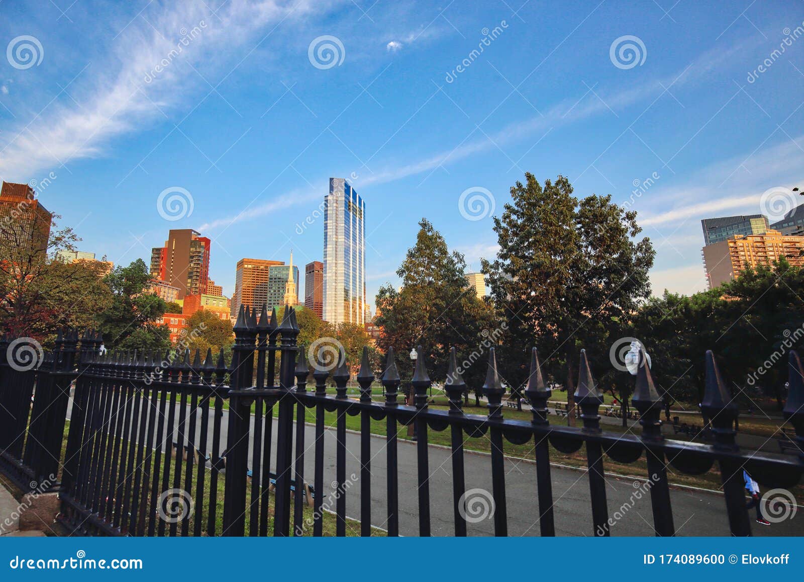 Parque central de boston foto de stock. Imagem de arquitetura - 174089600