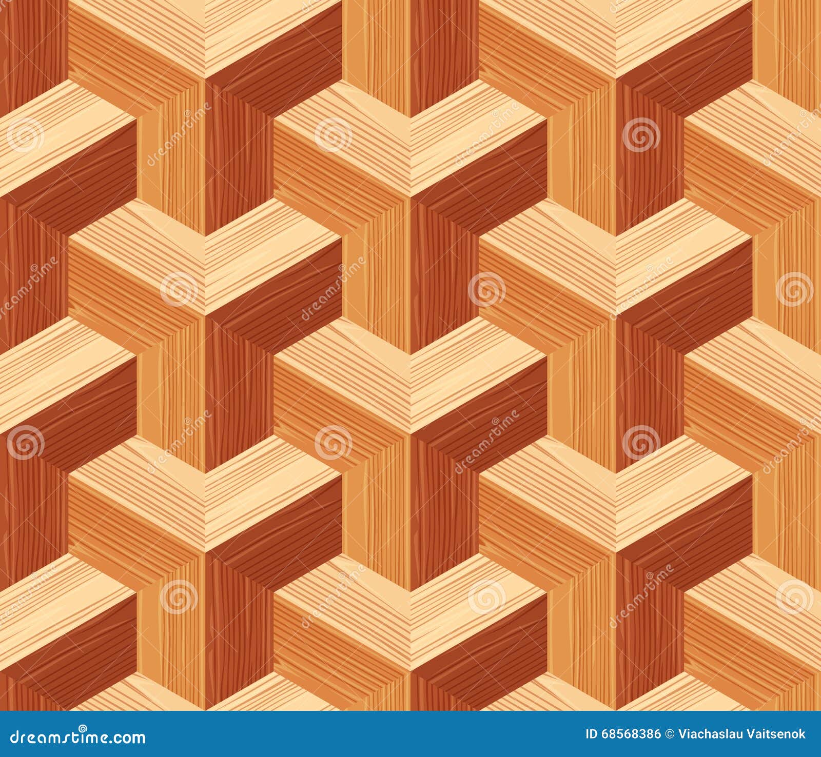Parquet 3d Seamless Floor Pattern Stock Vector - Illustration of ...