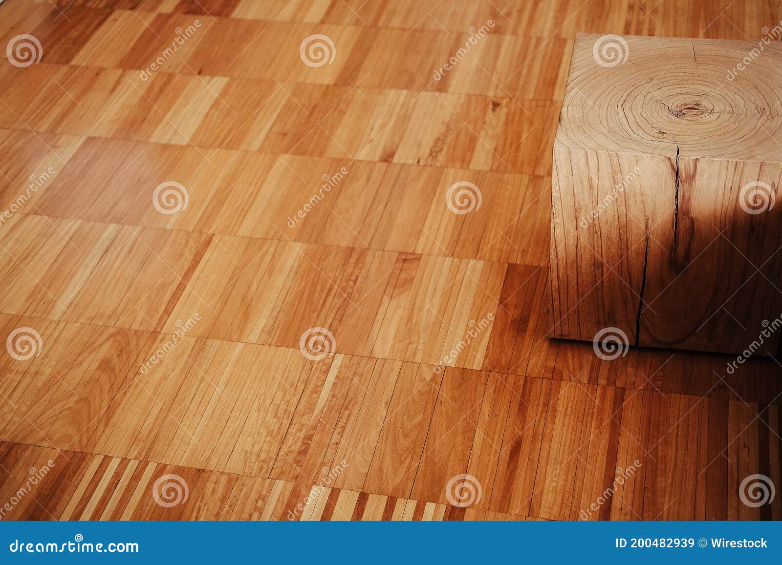 Parquet Flooring and a Square Cut Wood Stock Image - Image of decor ...