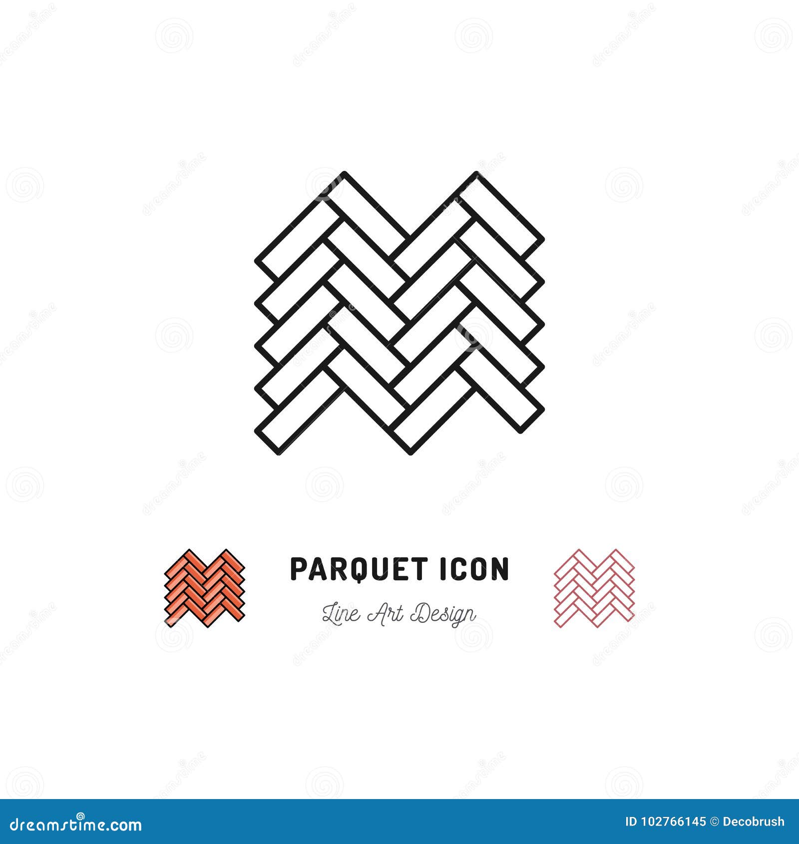 Parquet Icon, Wooden Floor Symbol, Vector Thin Line Art Symbol ...