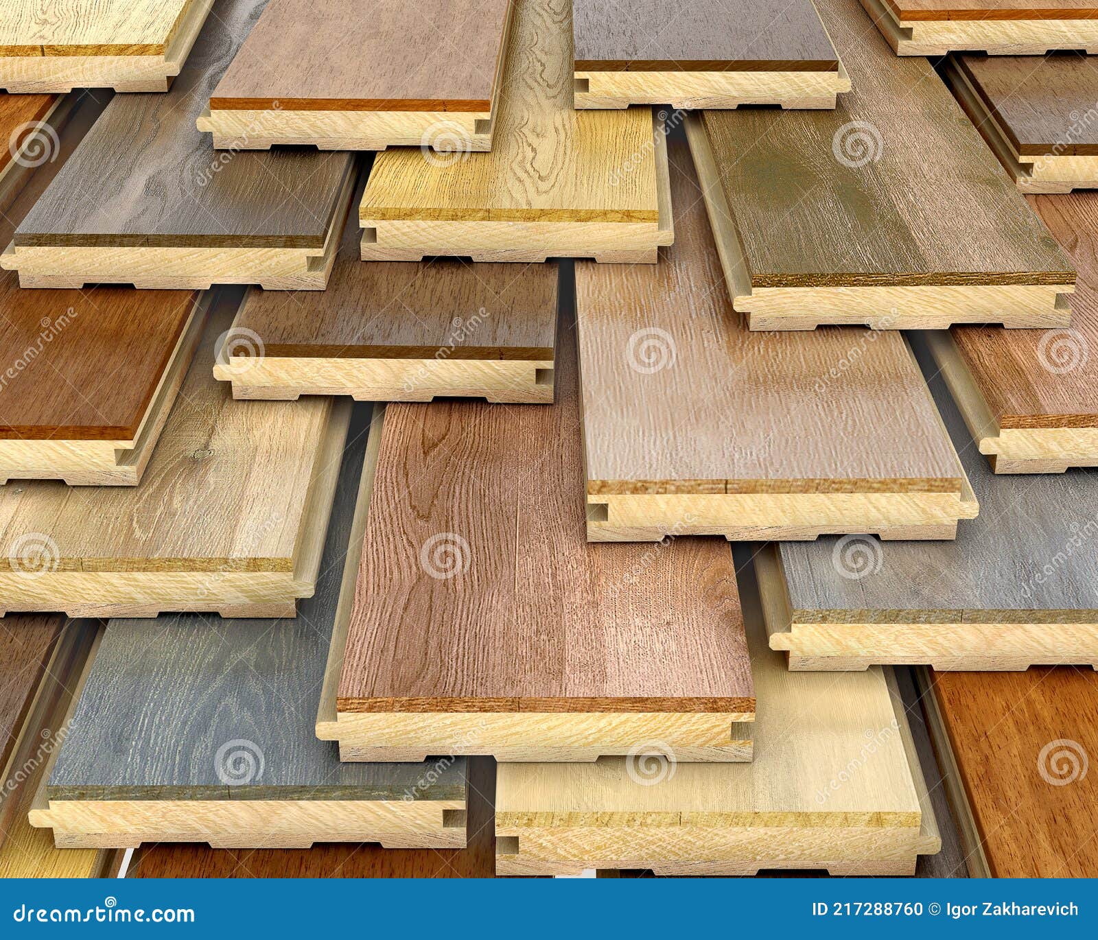 Parquet Planks Samples Stacked One on Another, Stock Illustration ...