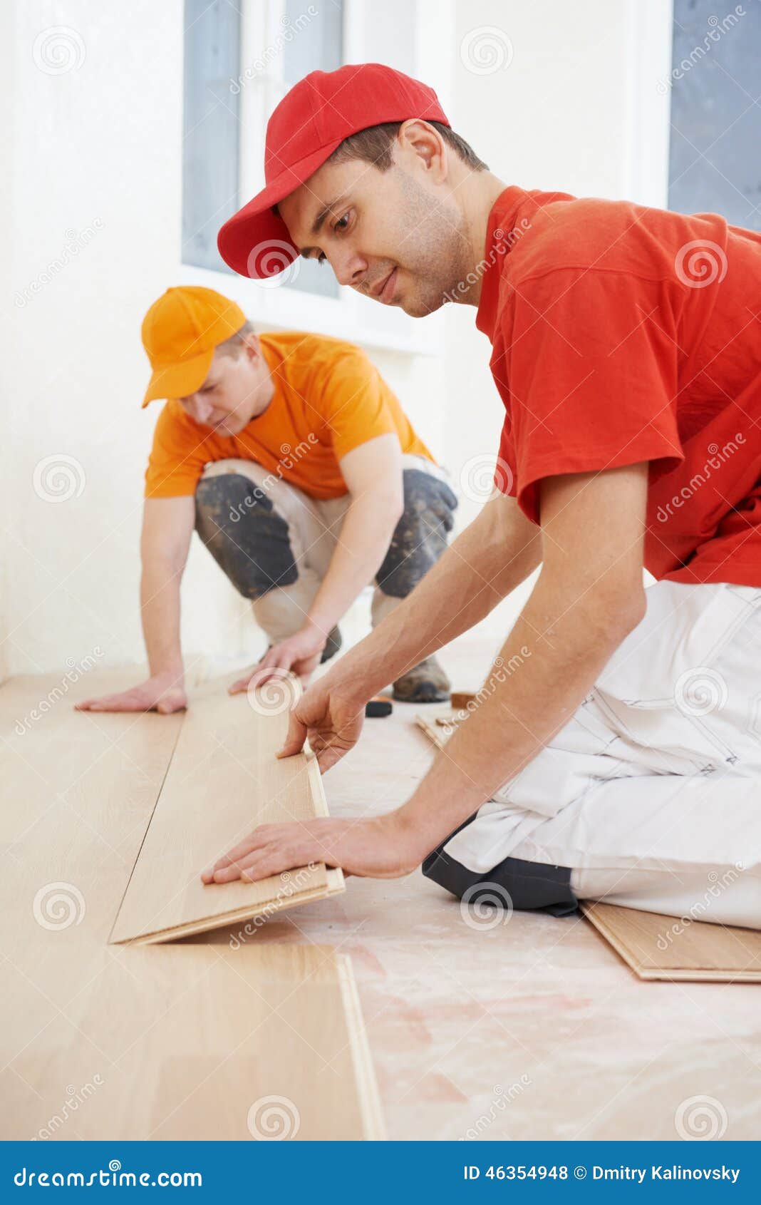 Parquet Workers at Flooring Work Stock Photo - Image of floor, home ...