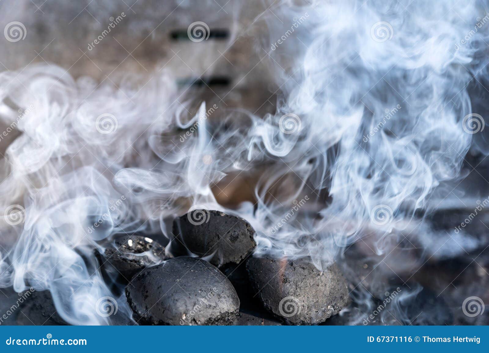 Parrilla Del Bbq Con El Humo - Primer Foto de archivo - Imagen de ...