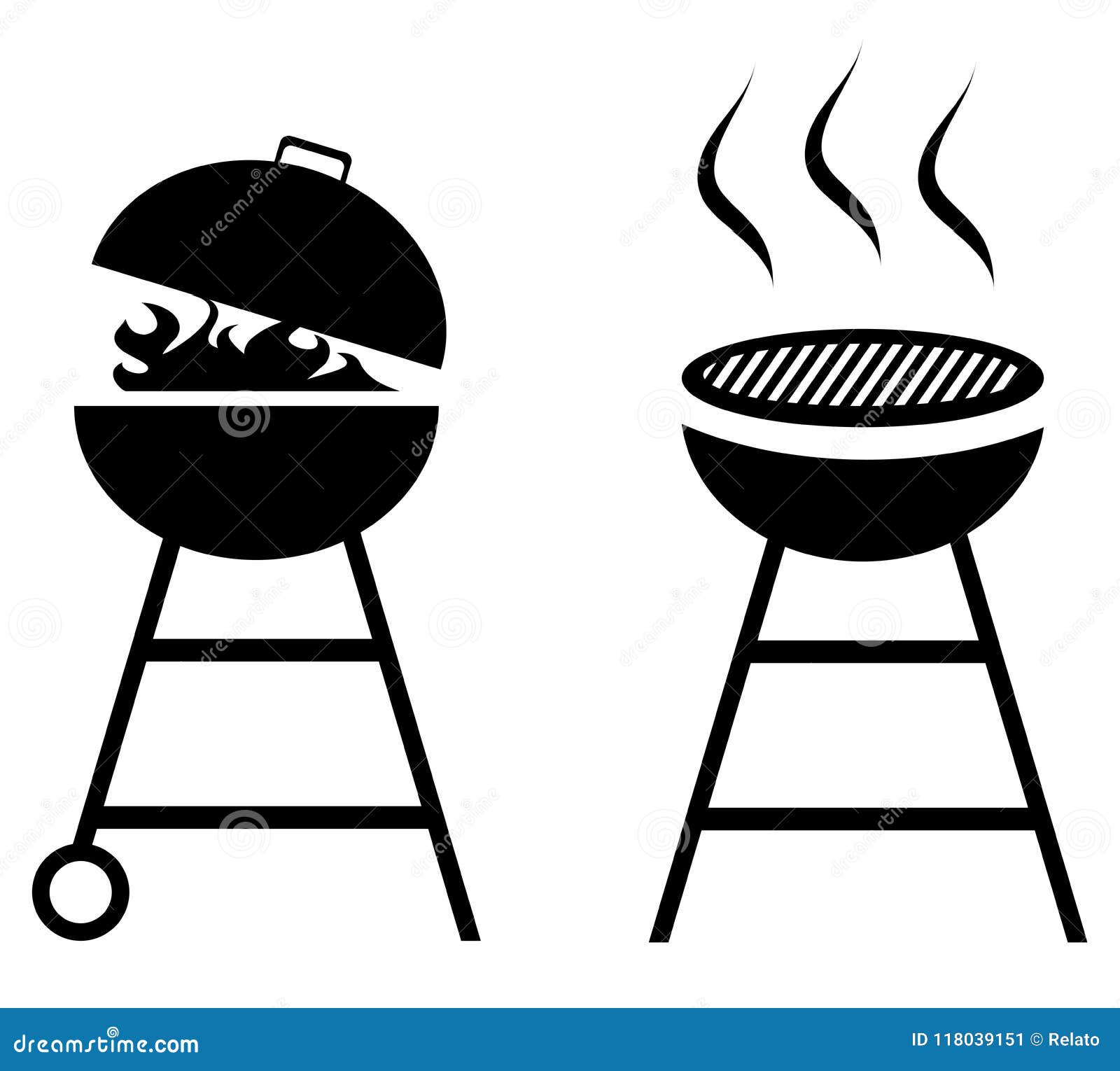 Parrilla Del Bbq Del Vector Aislada En El Fondo Blanco Ilustración del ...