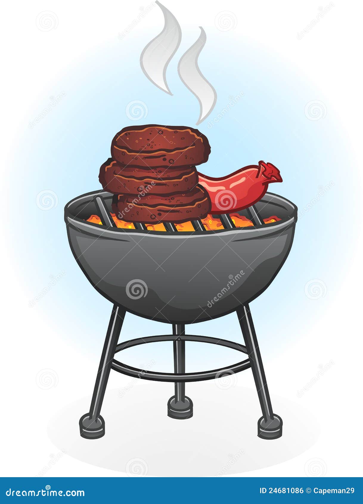 Parrilla Del Carbón De Leña Ilustración del Vector - Ilustración de ...