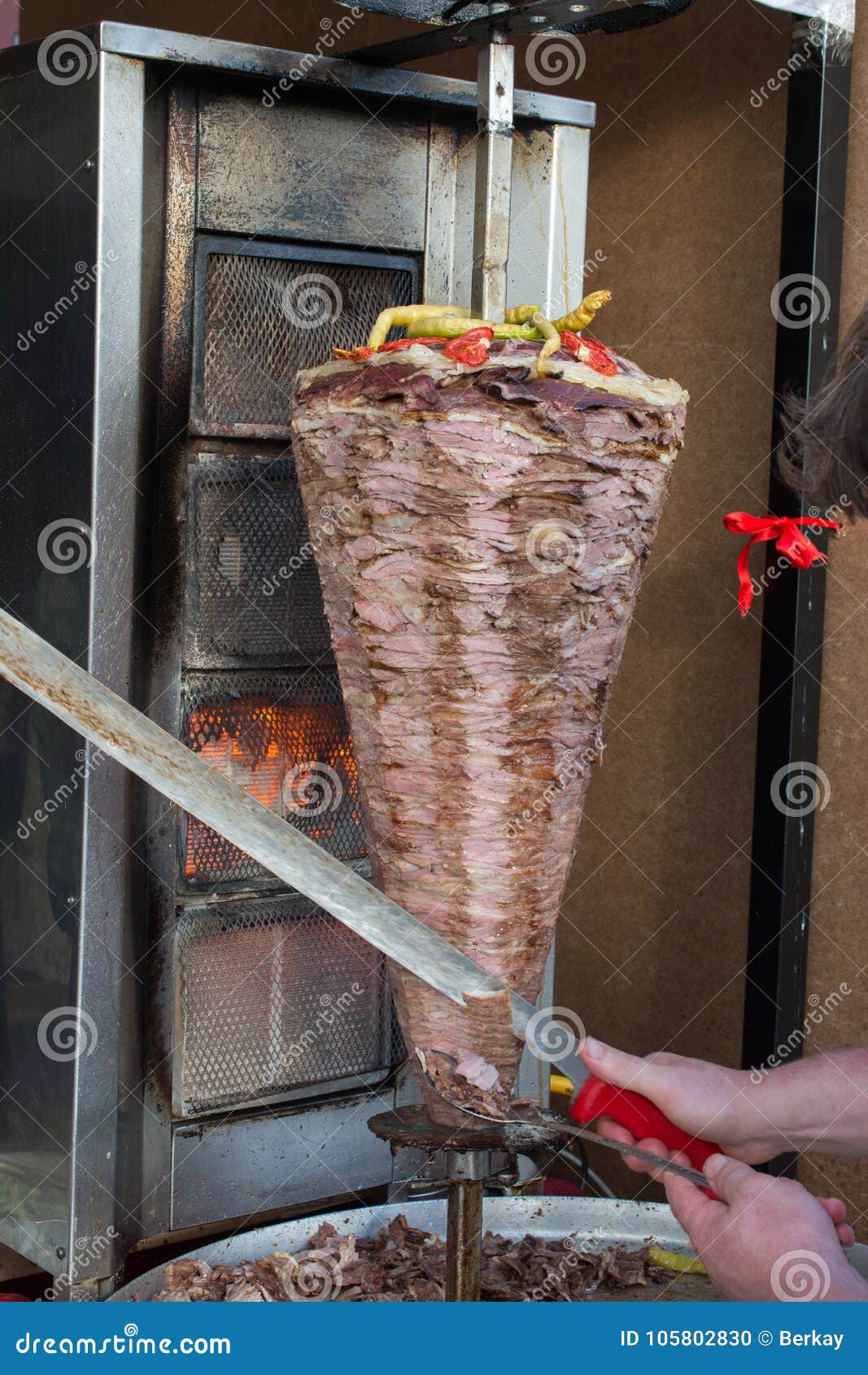 Parrilla Tradicional Del Kebab De Doner Del Turco Foto de archivo ...