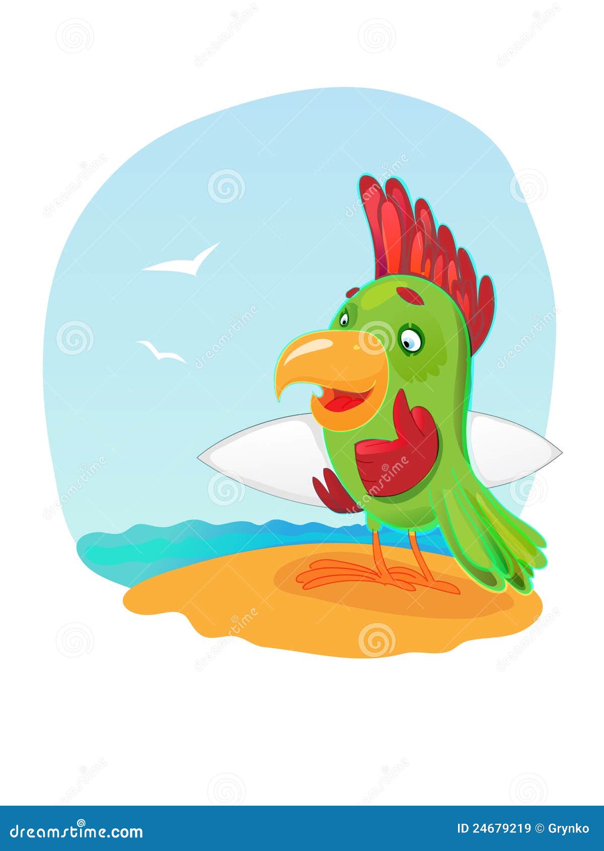 Parrot stock vector. Illustration of beach, sand, water - 24679219