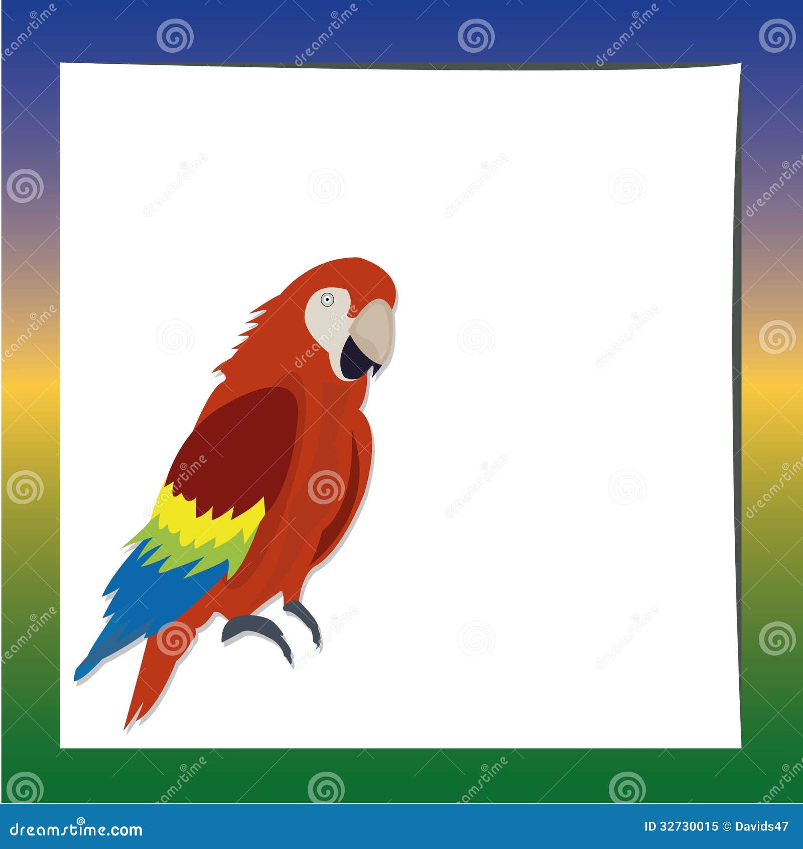 Parrot On The Background Of Nature. Leaflet, Poster, Album Cover ...