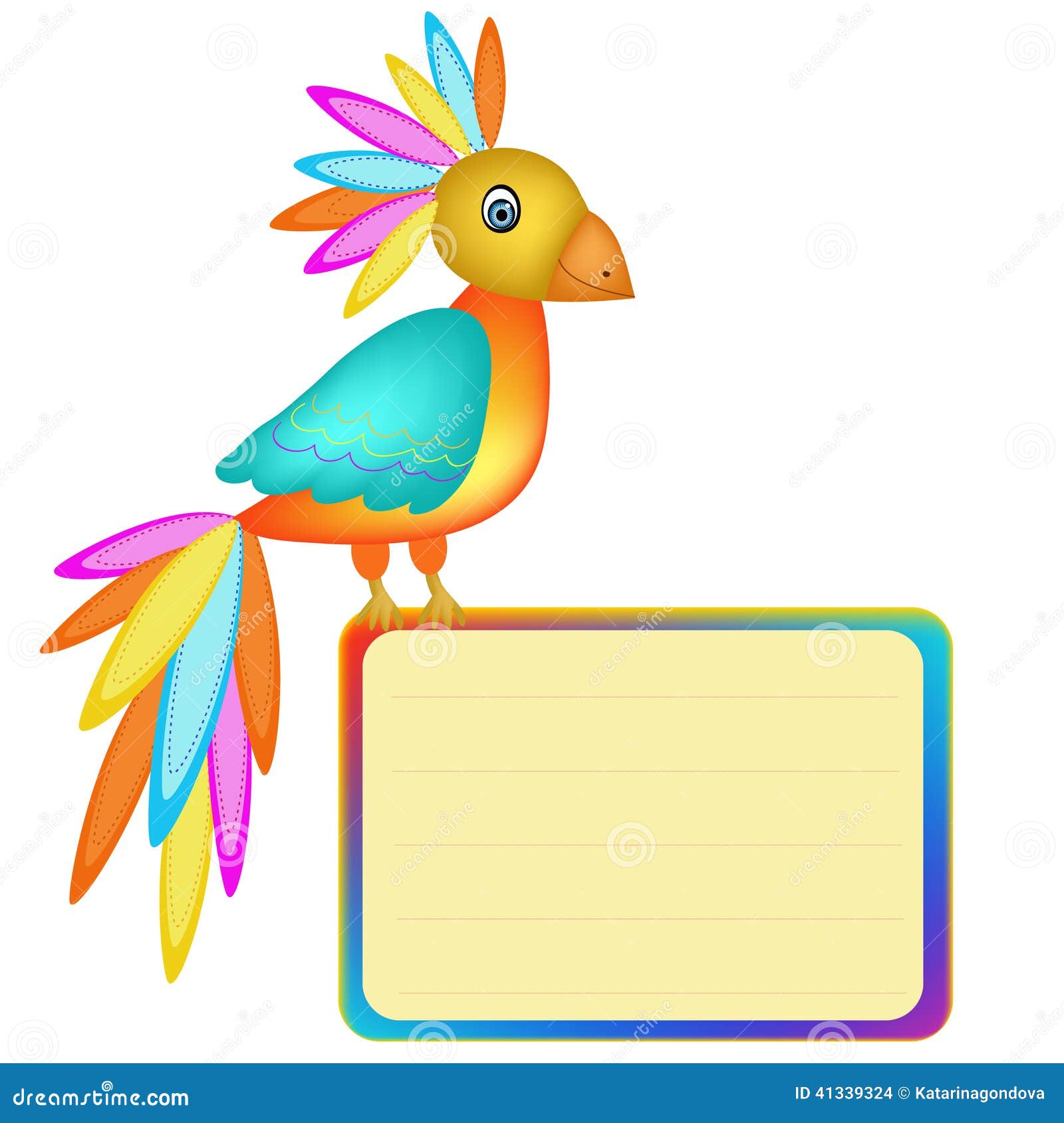 Parrot banner stock vector. Illustration of board, message - 41339324