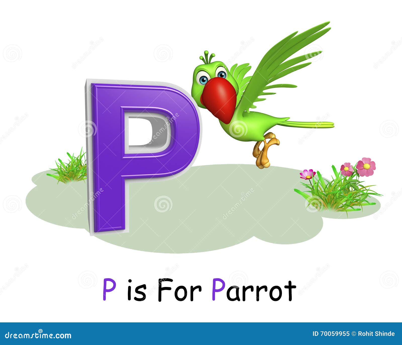 Parrot bird with alphabet stock illustration. Illustration of card ...