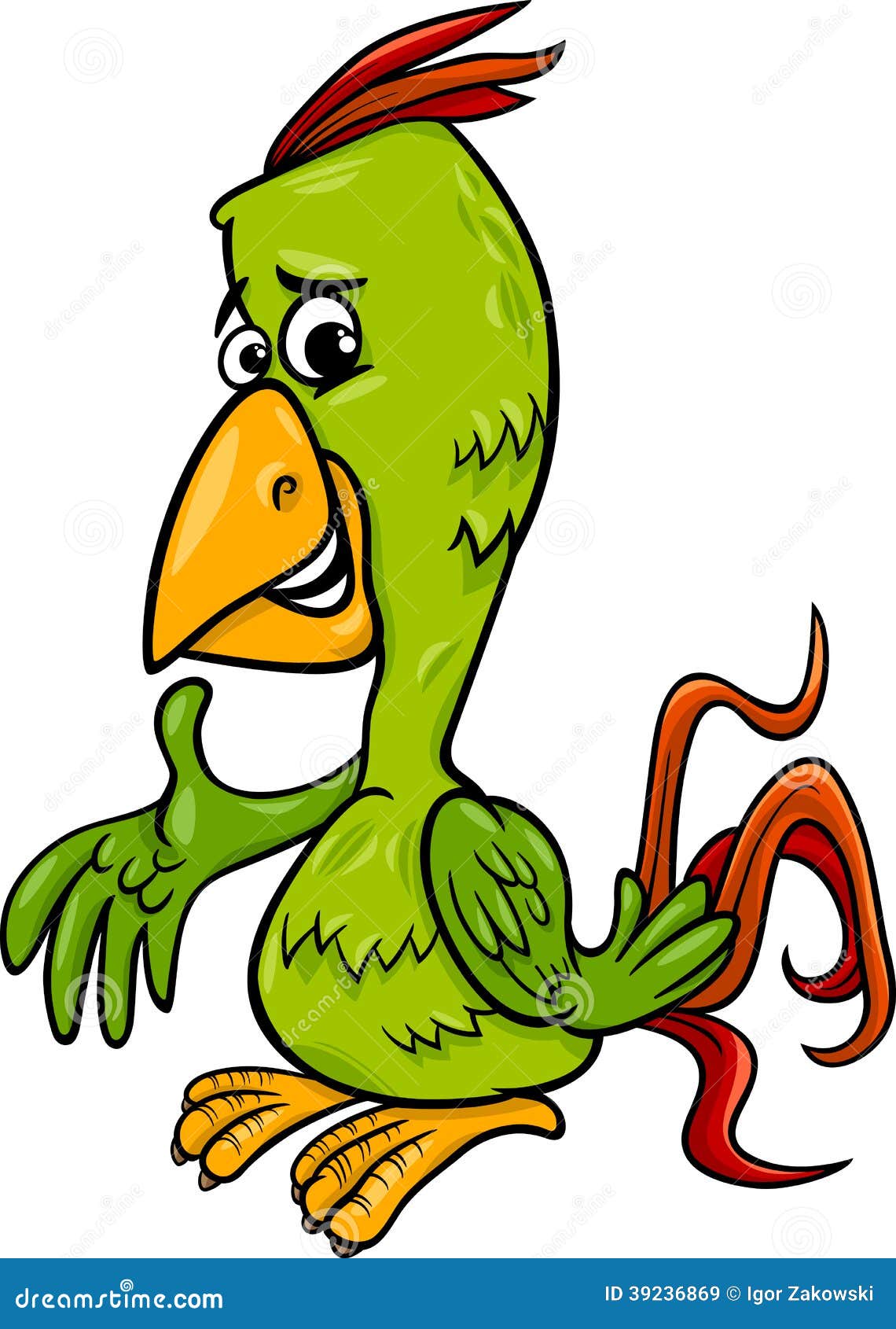 Parrot Bird Cartoon Illustration Stock Vector - Illustration of beak ...