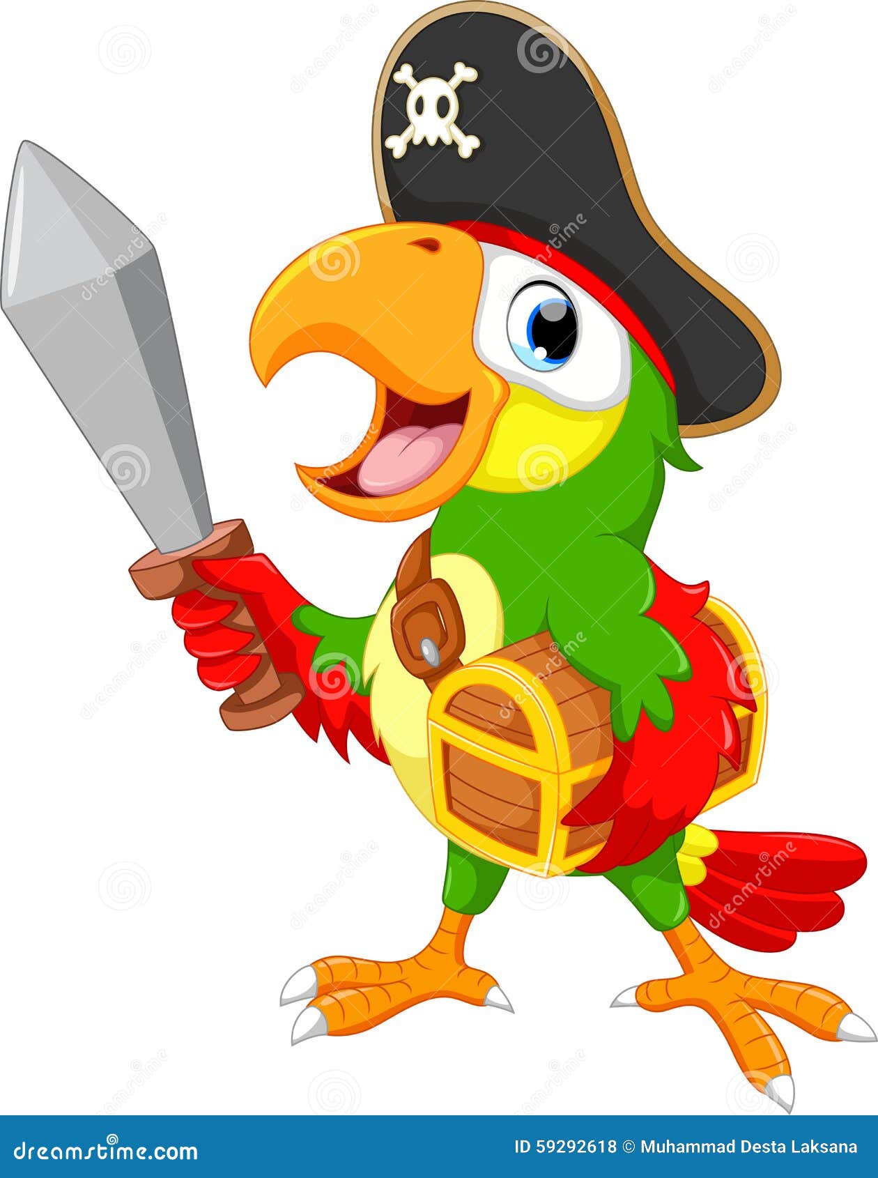 Cartoon Pirate Parrot