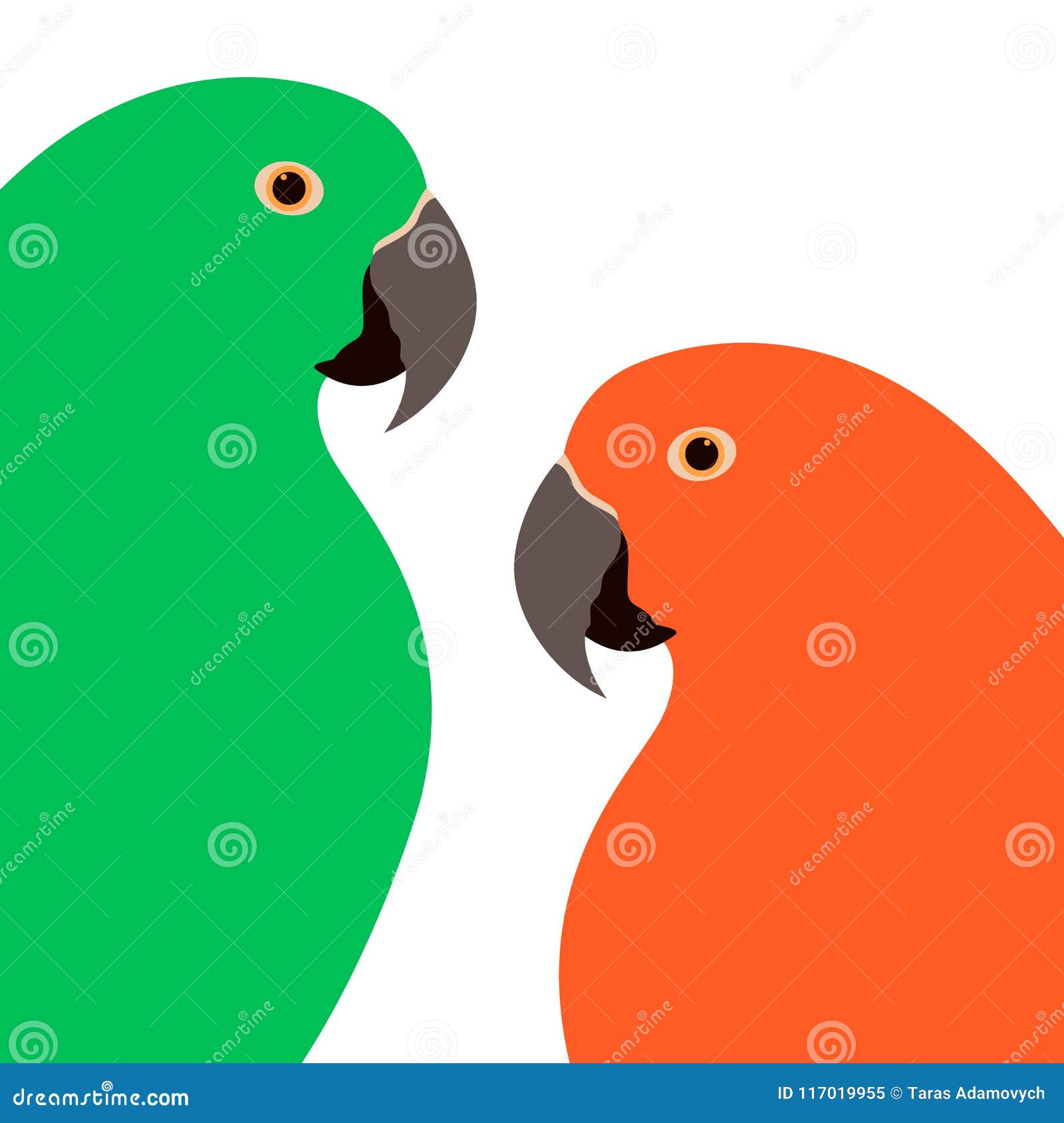 Parrot Bird Vector Illustration Flat Style Profile Stock Vector ...