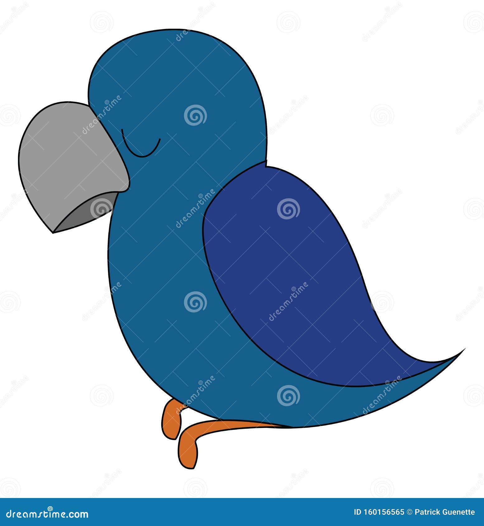 A Blue Parrot Vector or Color Illustration Stock Vector - Illustration ...