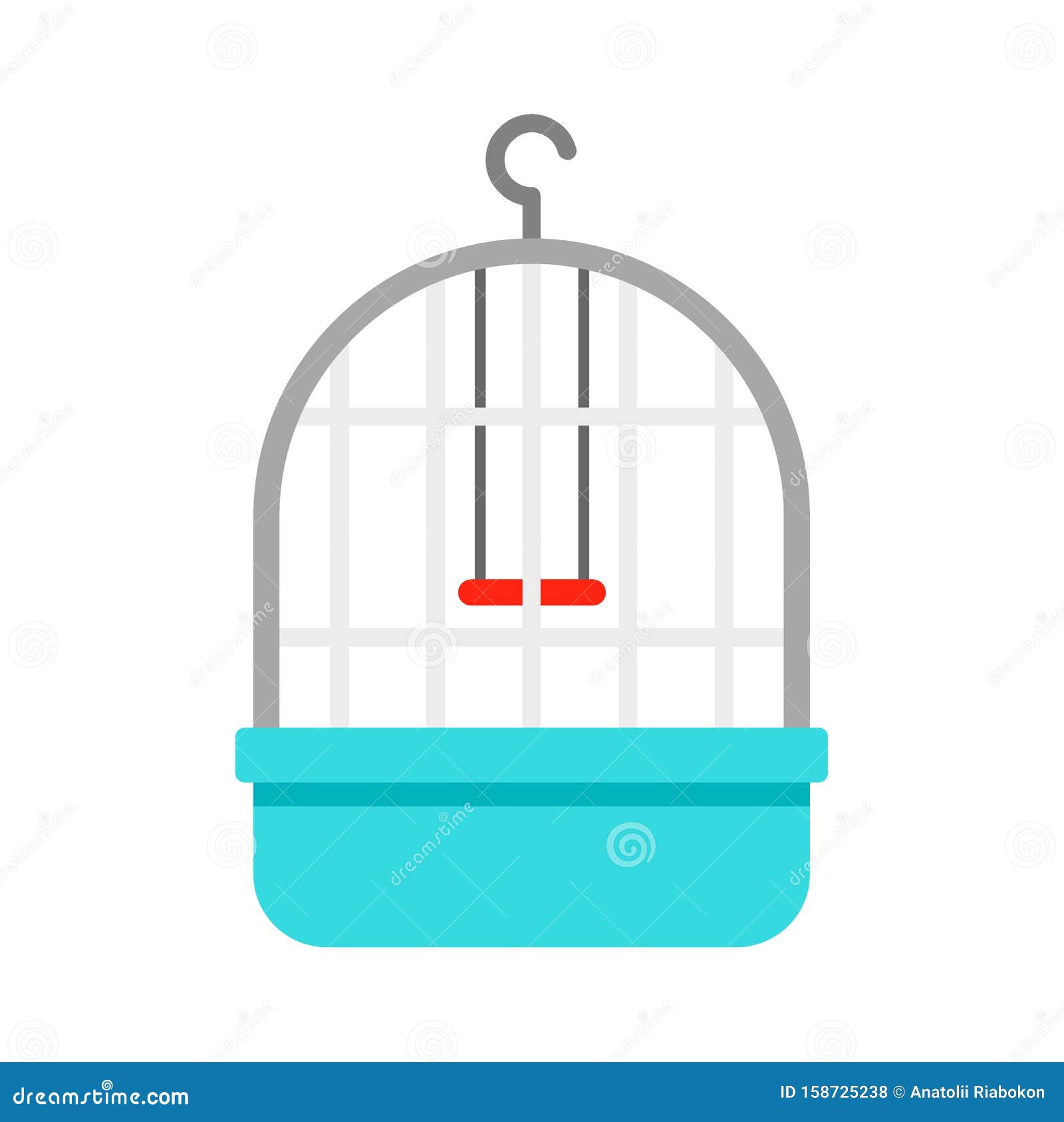 Parrot Cage Icon, Flat Style Stock Vector - Illustration of animal ...