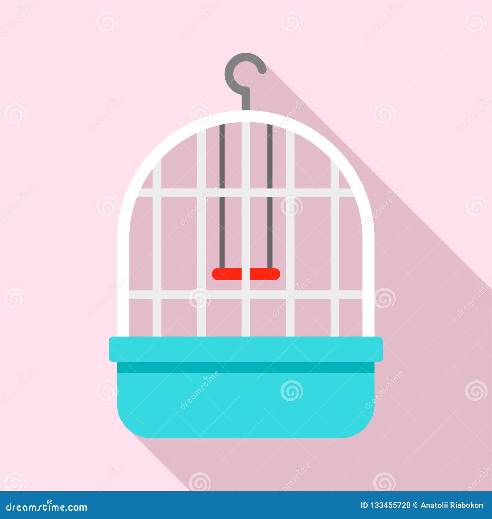Parrot Cage Icon, Flat Style Stock Vector - Illustration of bird, care ...