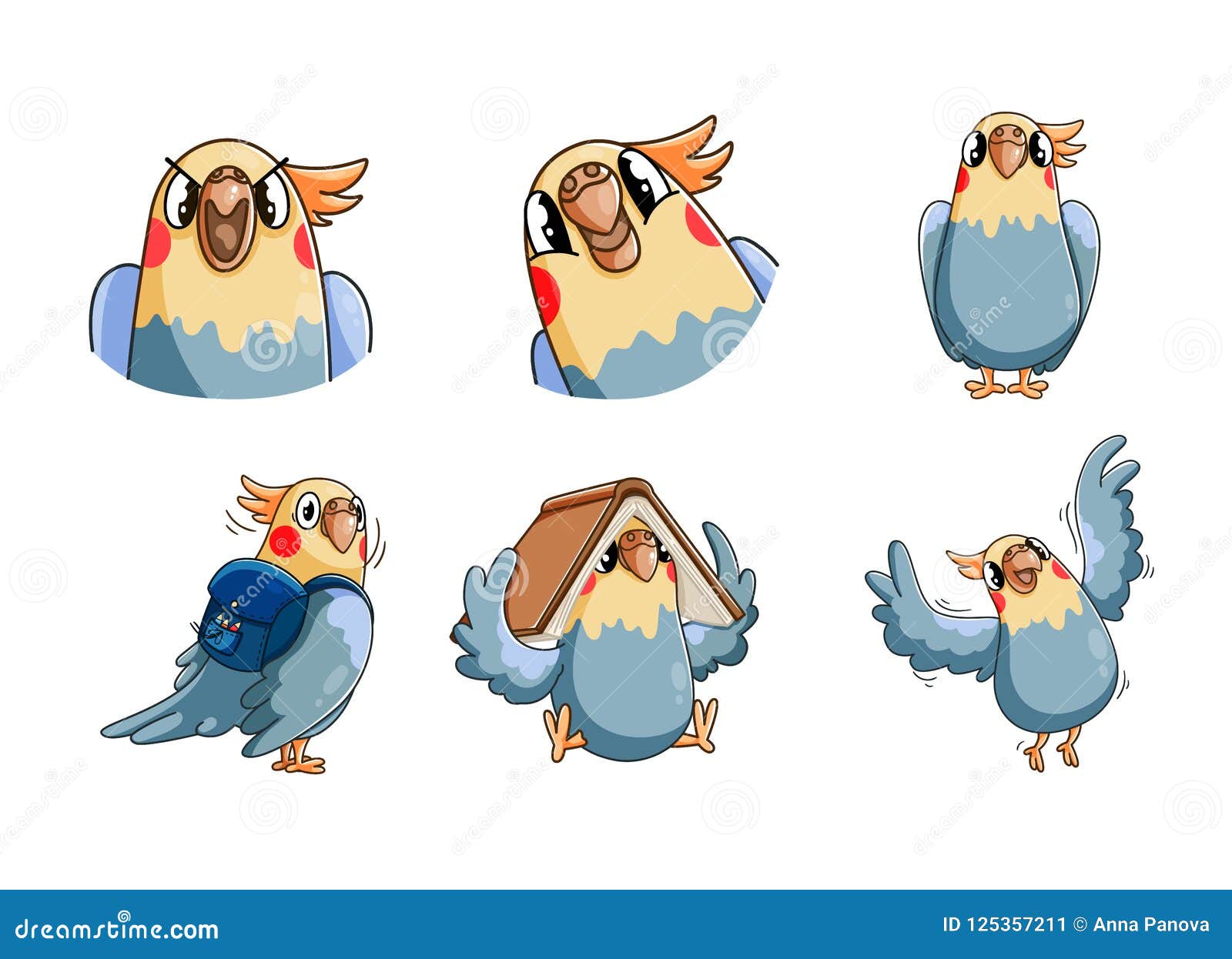 Parrot the Character in Different Poses. a Character for Your Design ...