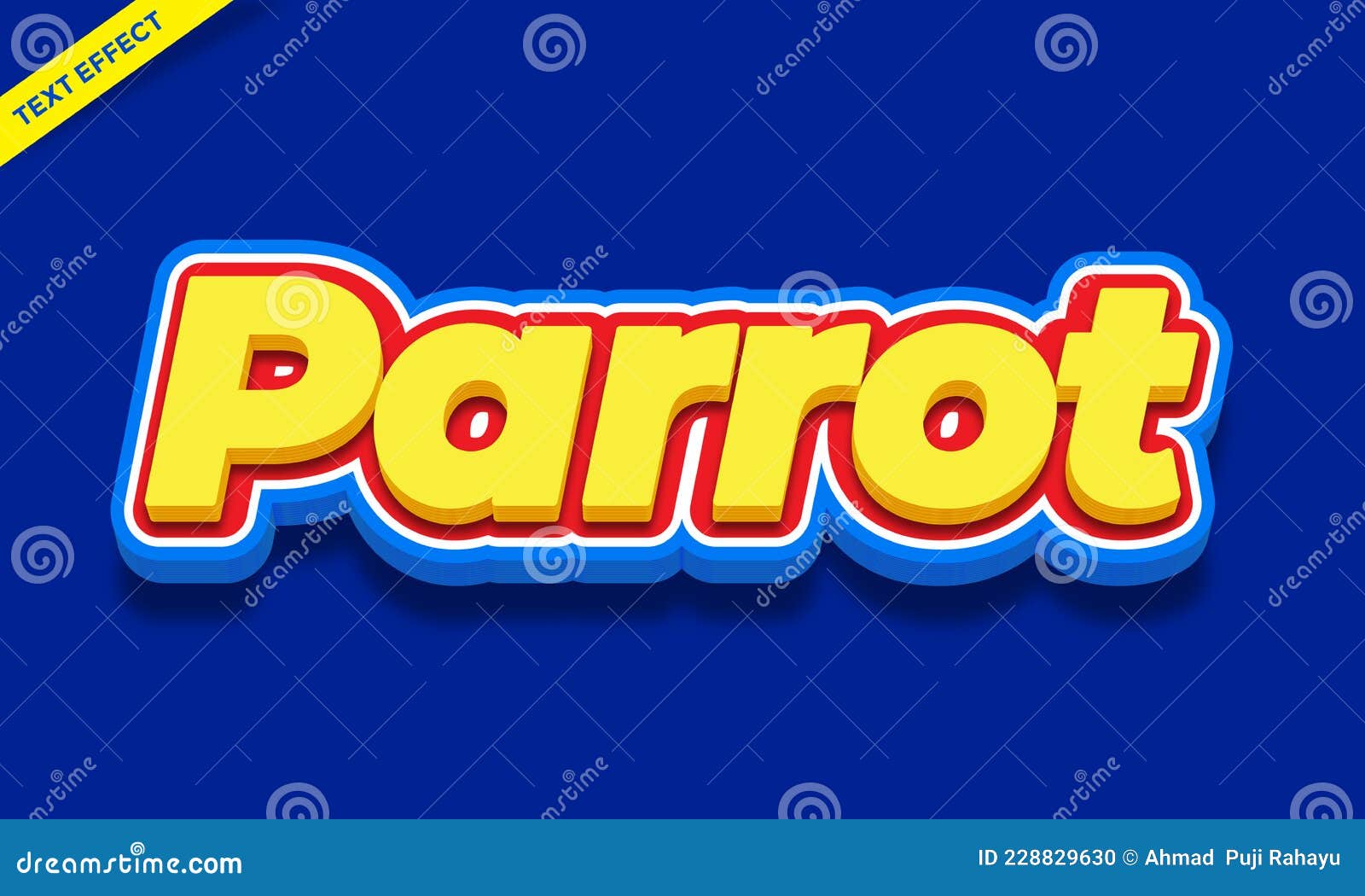 Parrot Colorful Text Effect Design Stock Vector - Illustration of ...