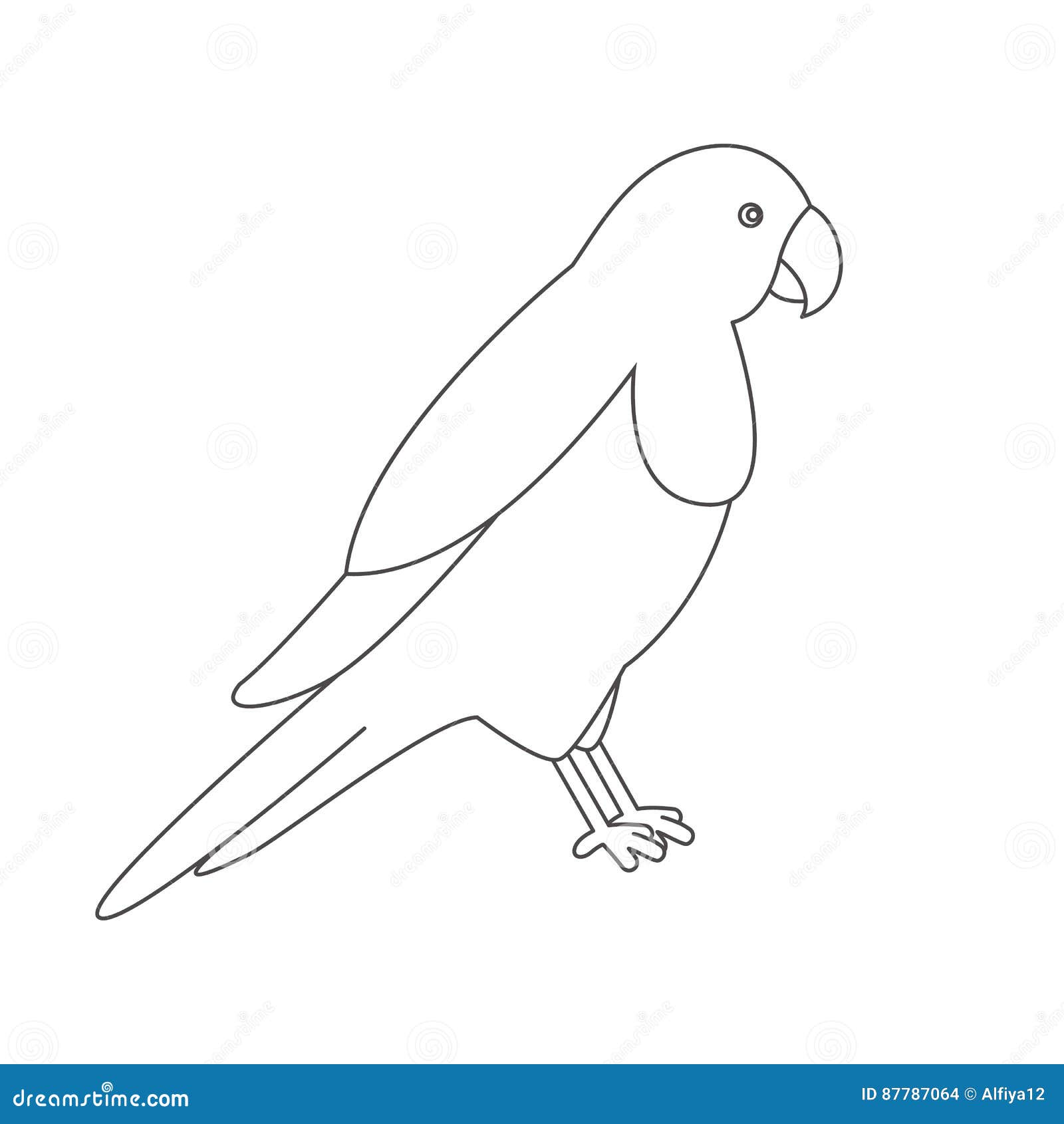 Parrot Outline Drawing