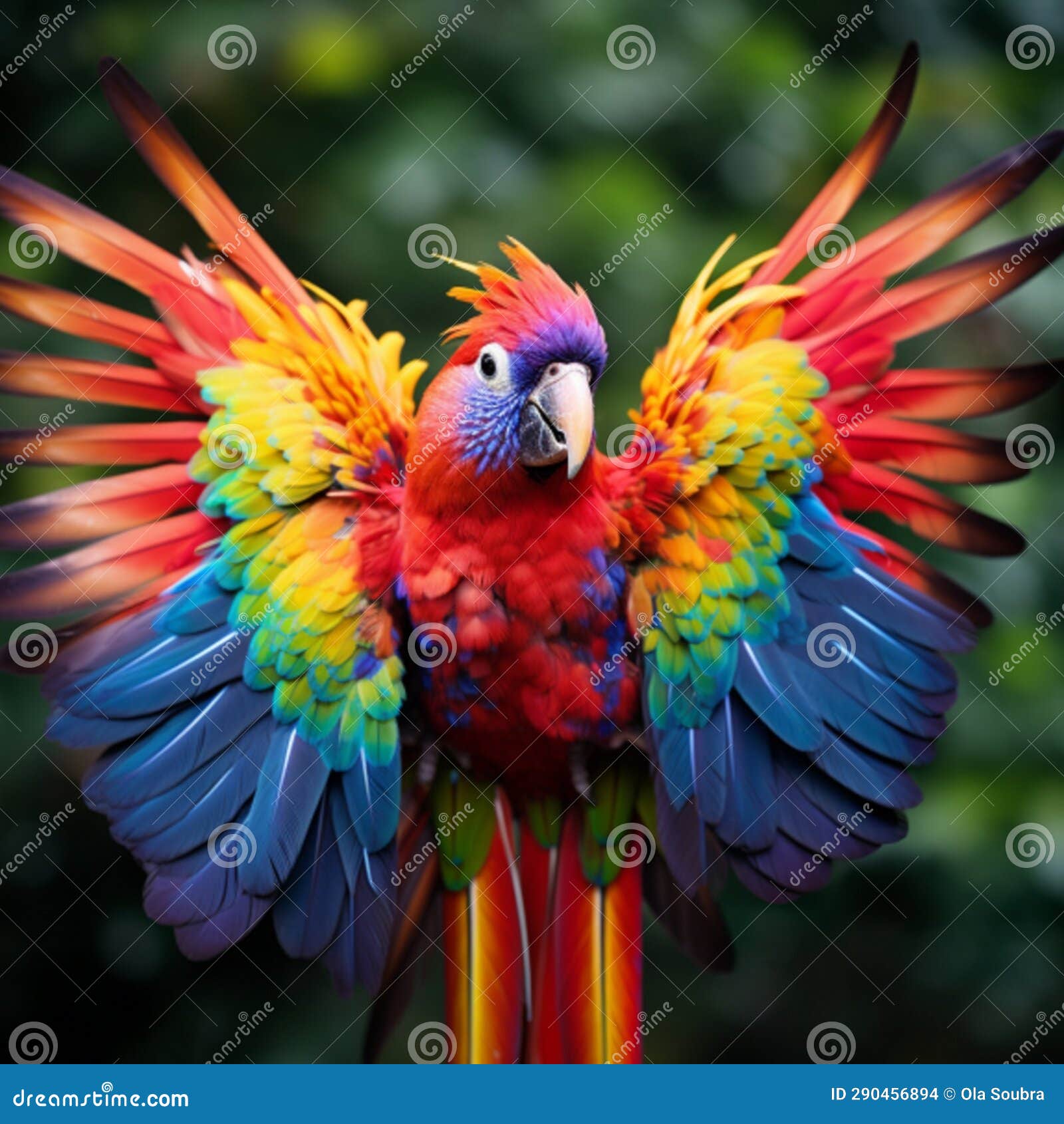 Parrot in colours stock illustration. Illustration of quail - 290456894