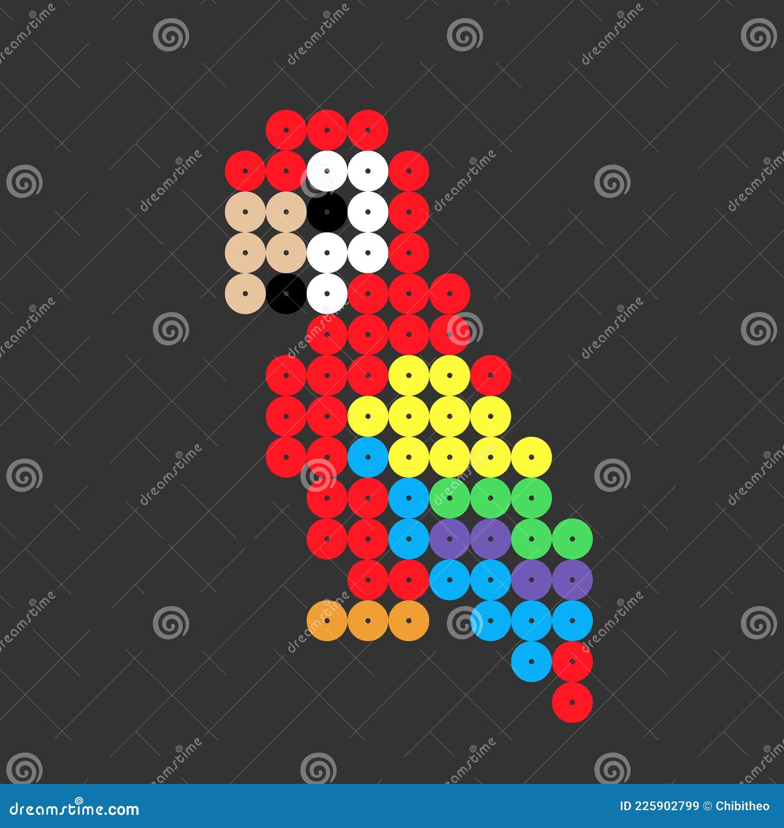 Parrot Dots Pattern. Vector Illustration of Pixel Art Stock Vector ...