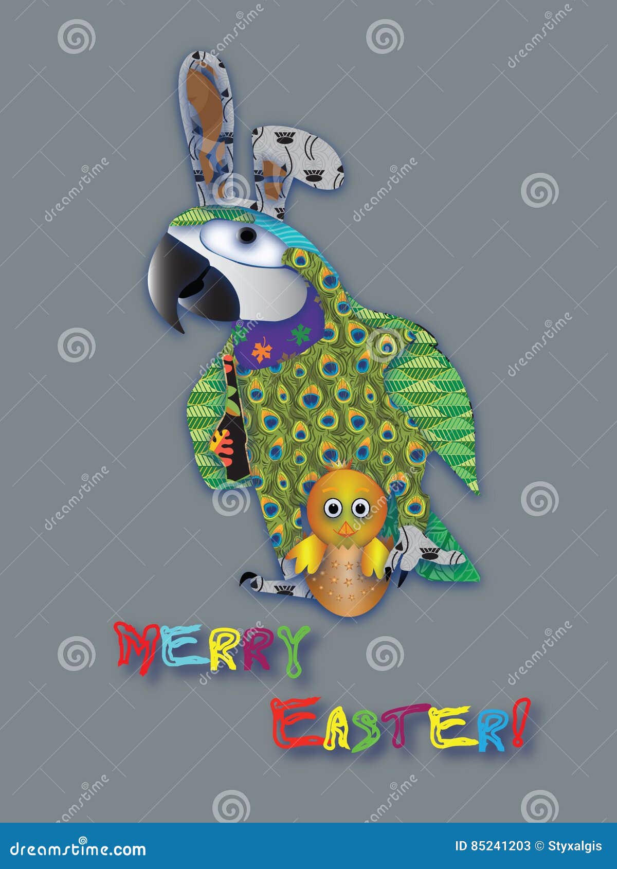 Parrot easter surprise stock vector. Illustration of surprise - 85241203