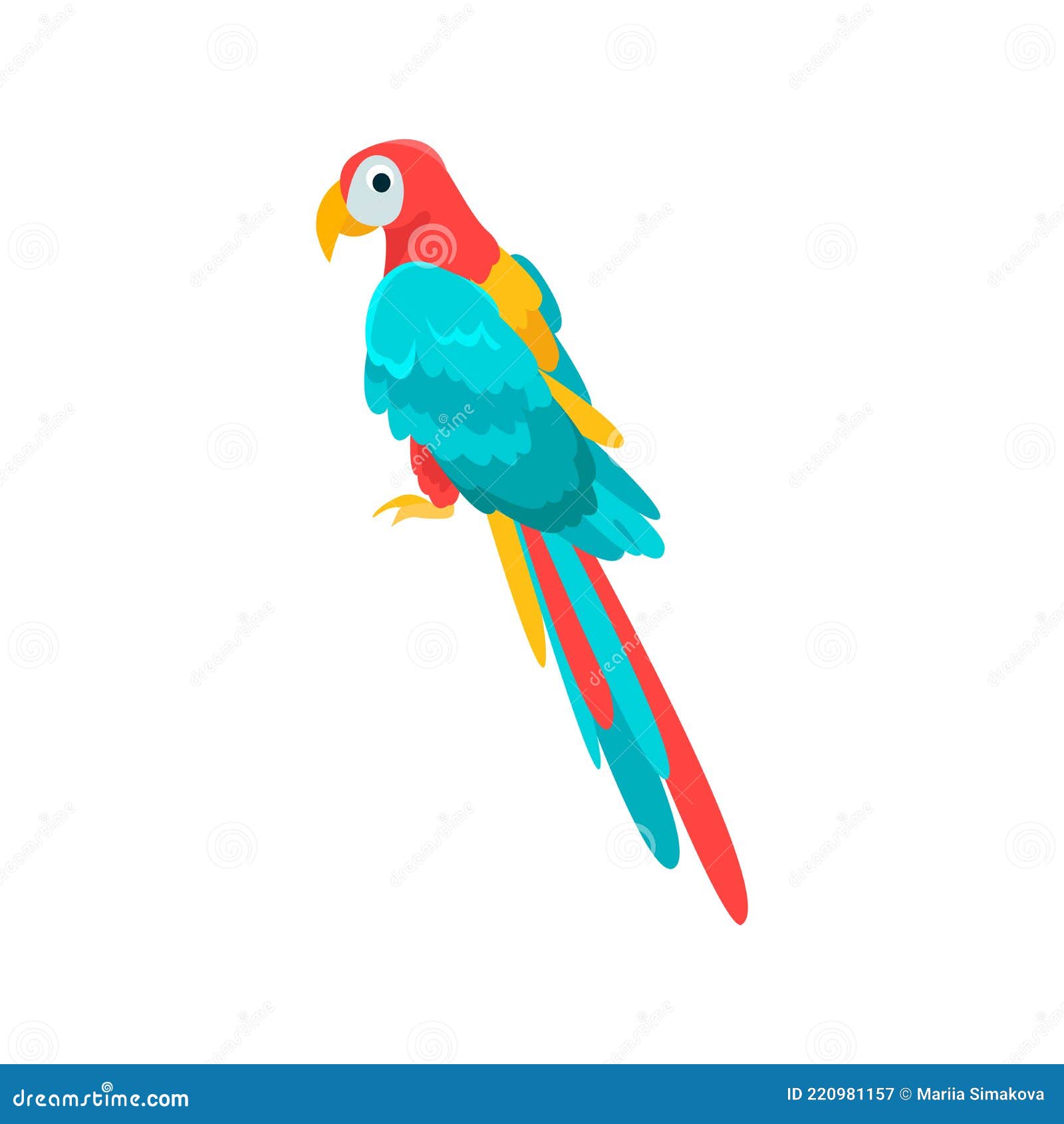Parrot Flat Icon. Colored Vector Element from Birds Collection ...