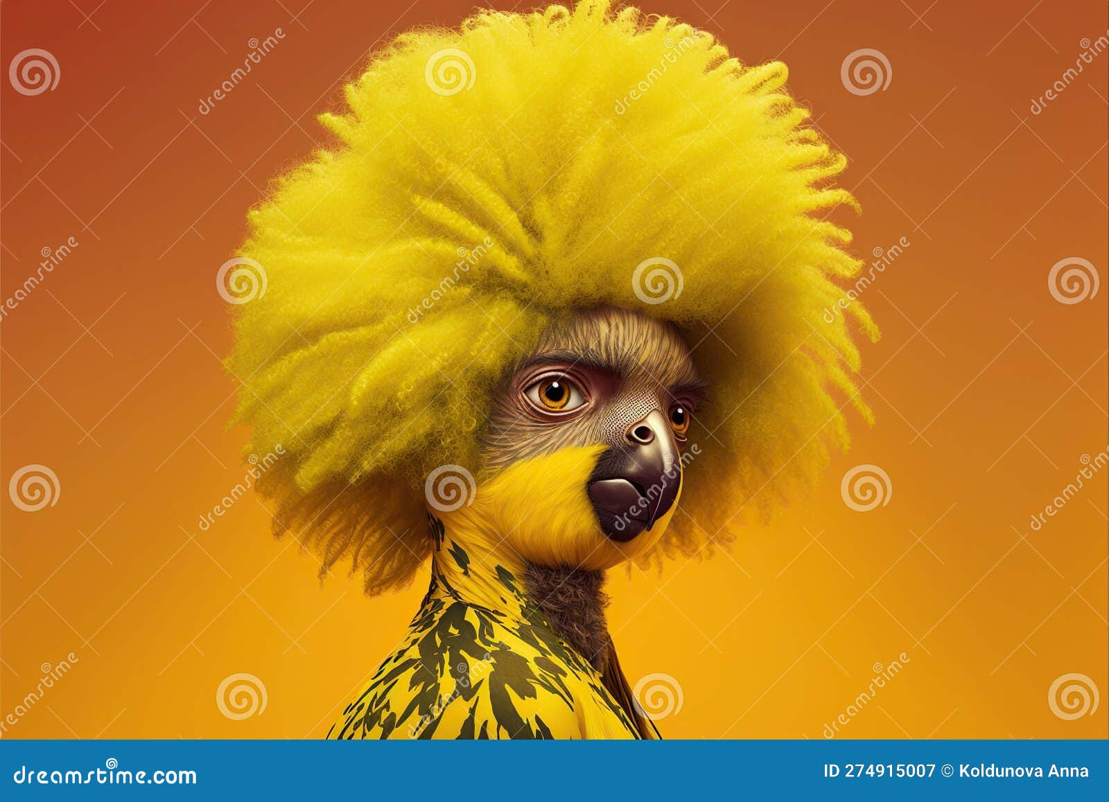 Parrot with Fluffy Hairstyle. Created with Generative AI Technology ...