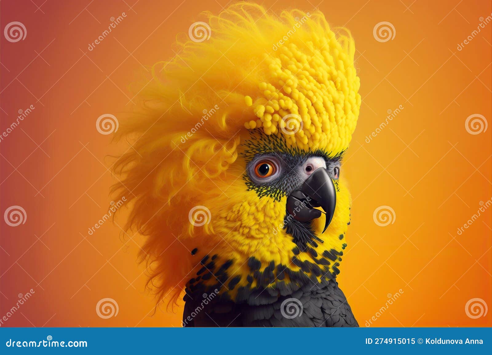 Parrot with Fluffy Hairstyle. Created with Generative AI Technology ...