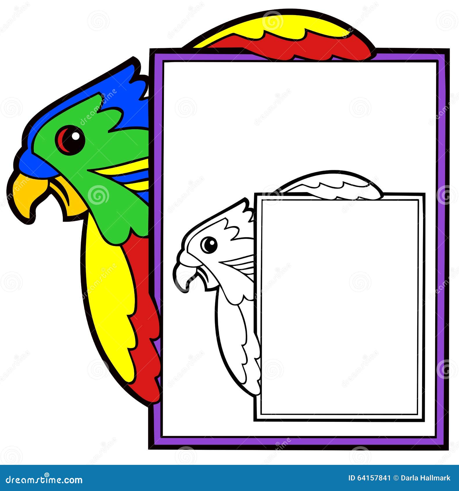 Parrot frame stock vector. Illustration of feathers, frame - 64157841