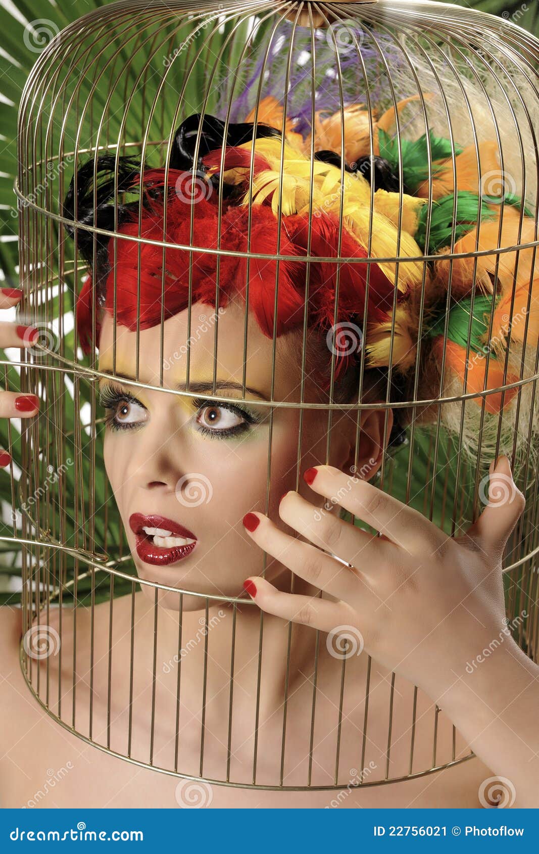 Parrot girl stock image. Image of beautyfull, funny, looking - 22756021