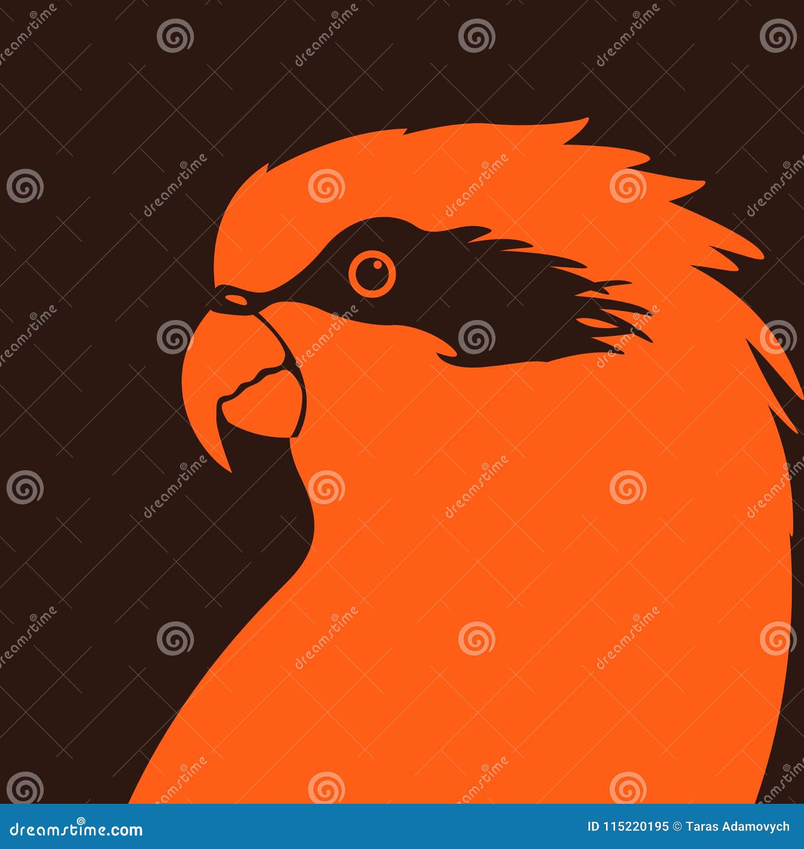 Parrot Head Vector Illustration Flat Style Profile Side Stock Vector ...