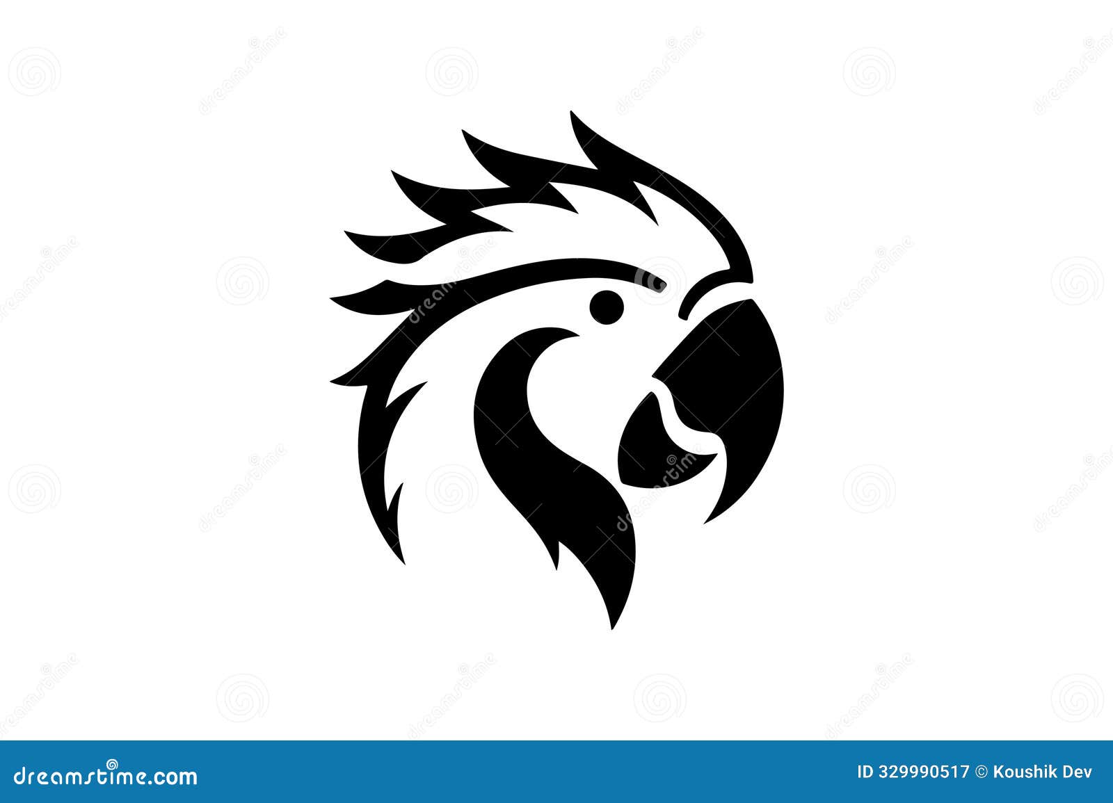Parrot Head Vector Silhouette Illustration Stock Vector - Illustration ...