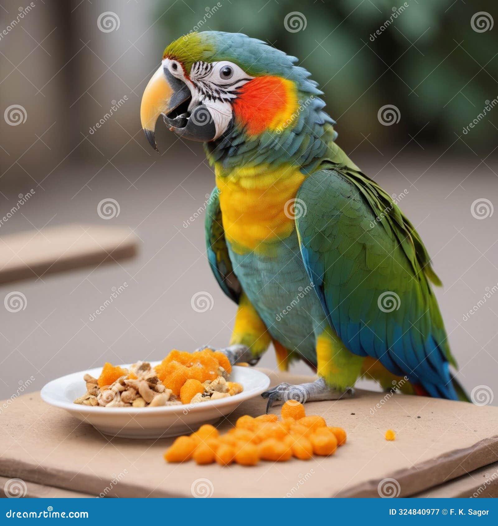 Close-up of Parrot Perching Stock Illustration - Illustration of macaw ...