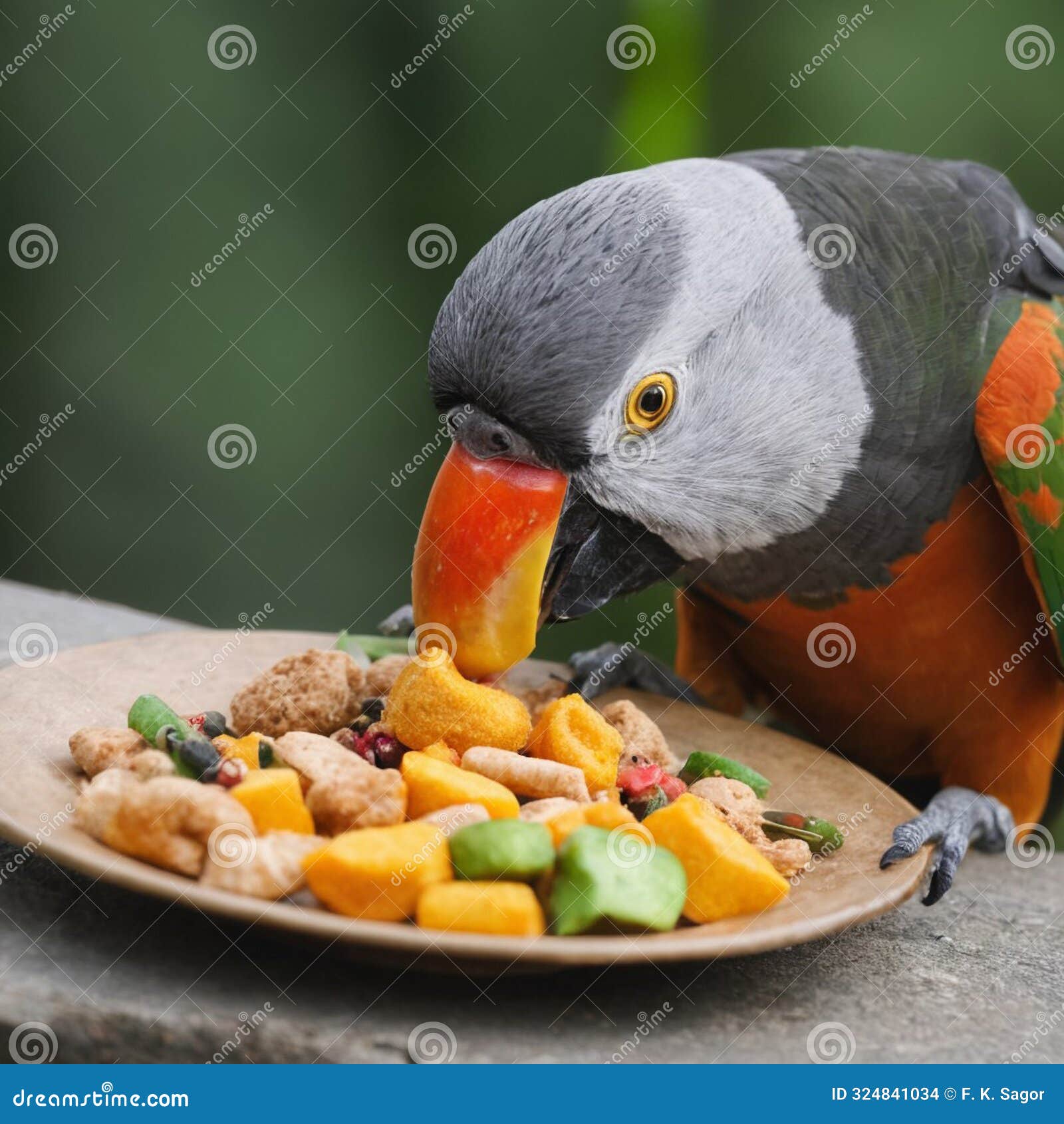 Close-up of Parrot Perching Stock Illustration - Illustration of flock ...