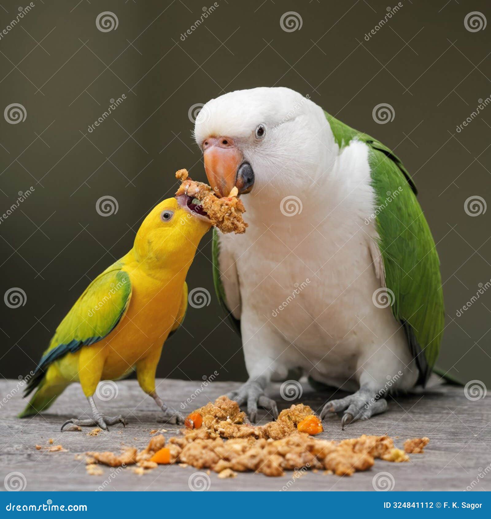 Parrot Eating the Food. Parrot Food is Scattered Stock Illustration ...