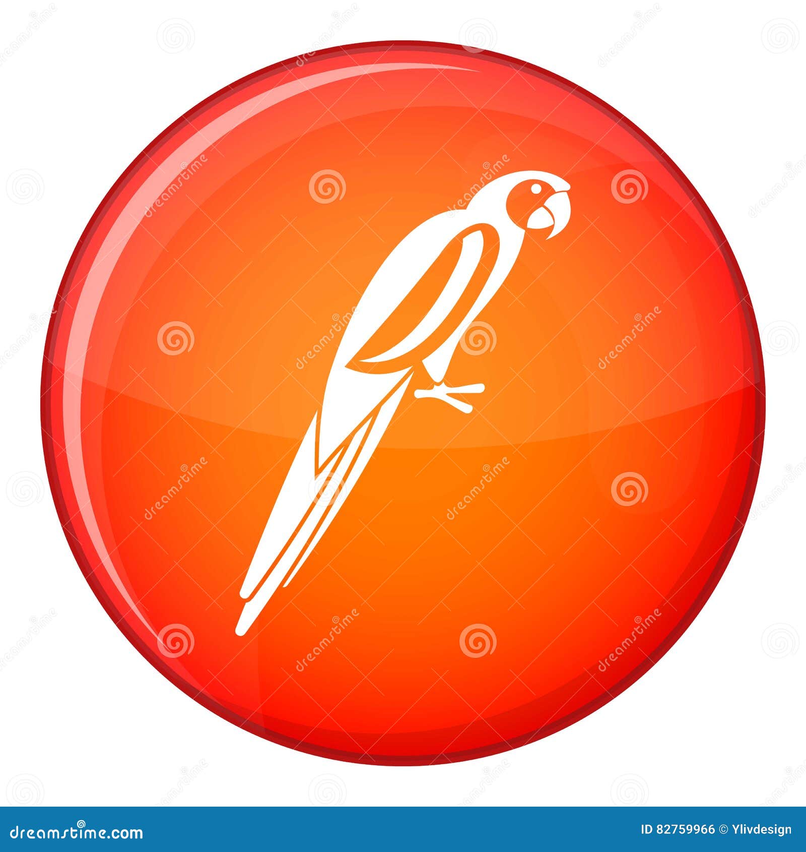 Parrot icon, flat style stock vector. Illustration of beak - 82759966