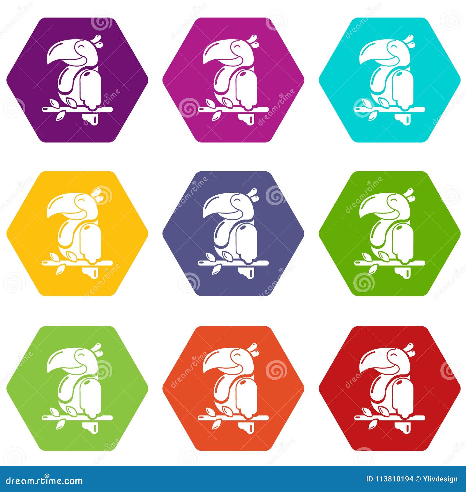 Parrot Icons, Logo For Mobile Concept And Web Apps. Cartoon Vector ...