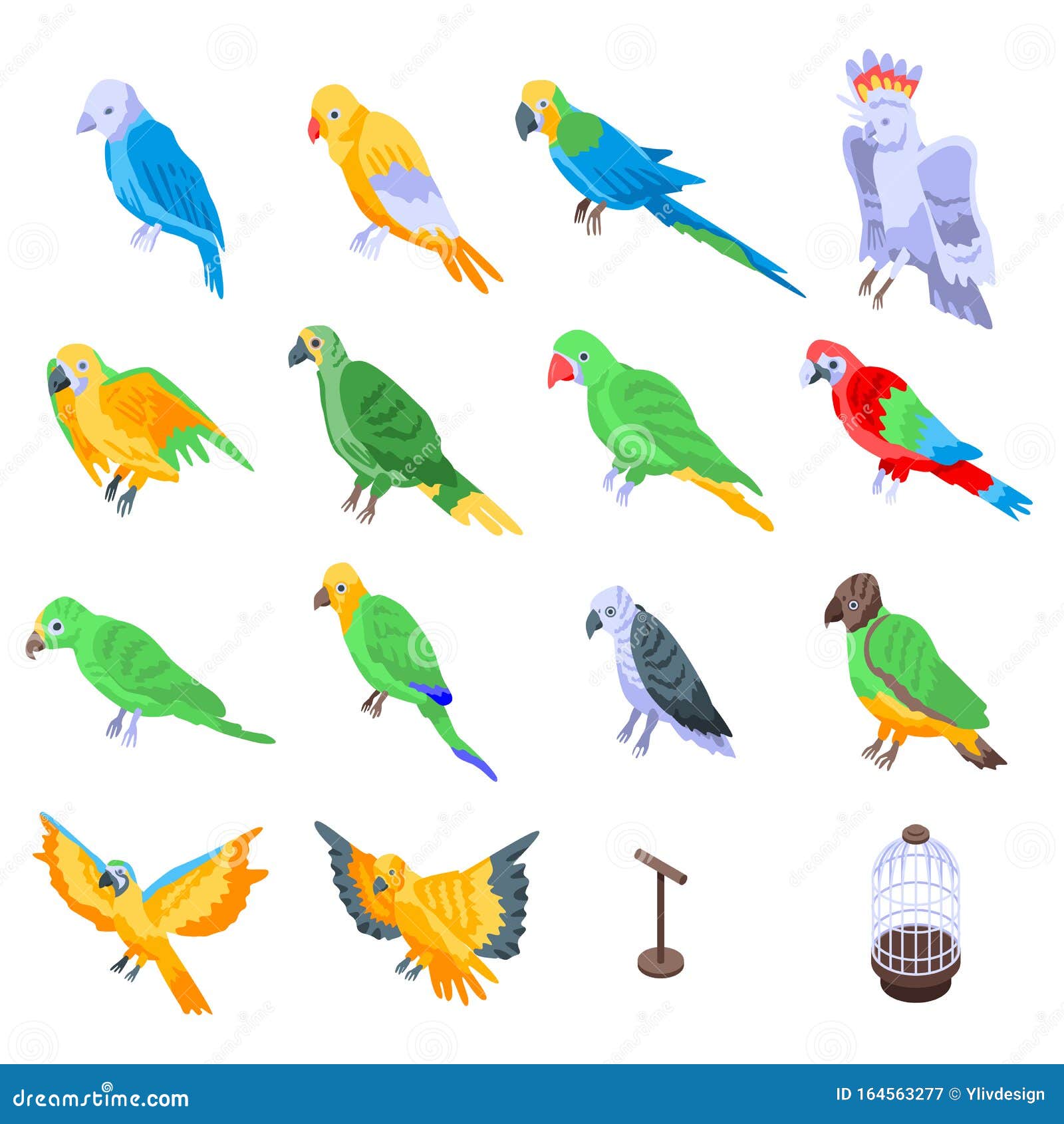 Parrot Icons Set, Isometric Style Stock Vector - Illustration of ... Parrot Icons Set, Isometric Style Stock Vector - Illustration of ...
