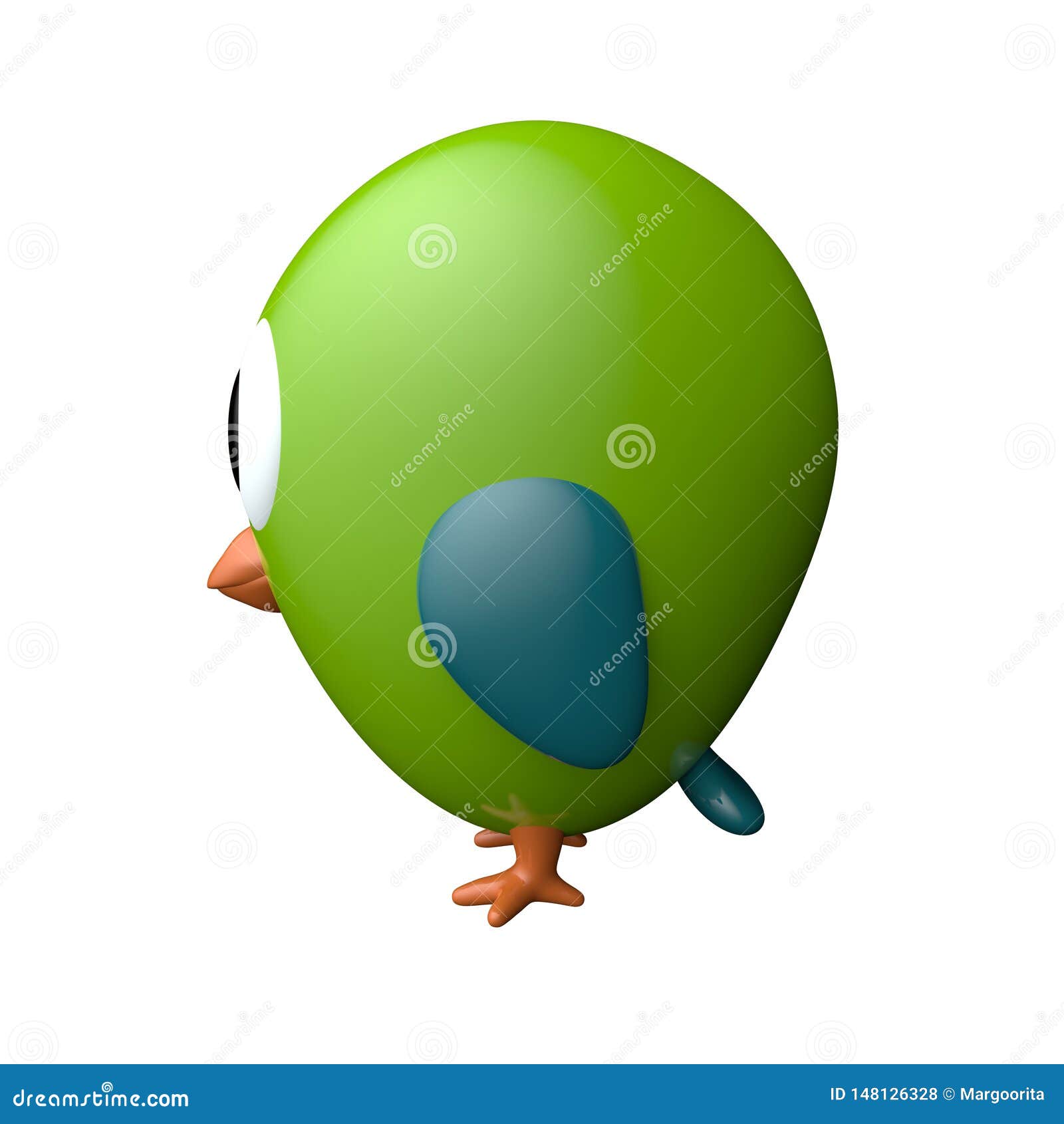 Parrot. Side View. 3d Rendering Stock Illustration - Illustration of ...