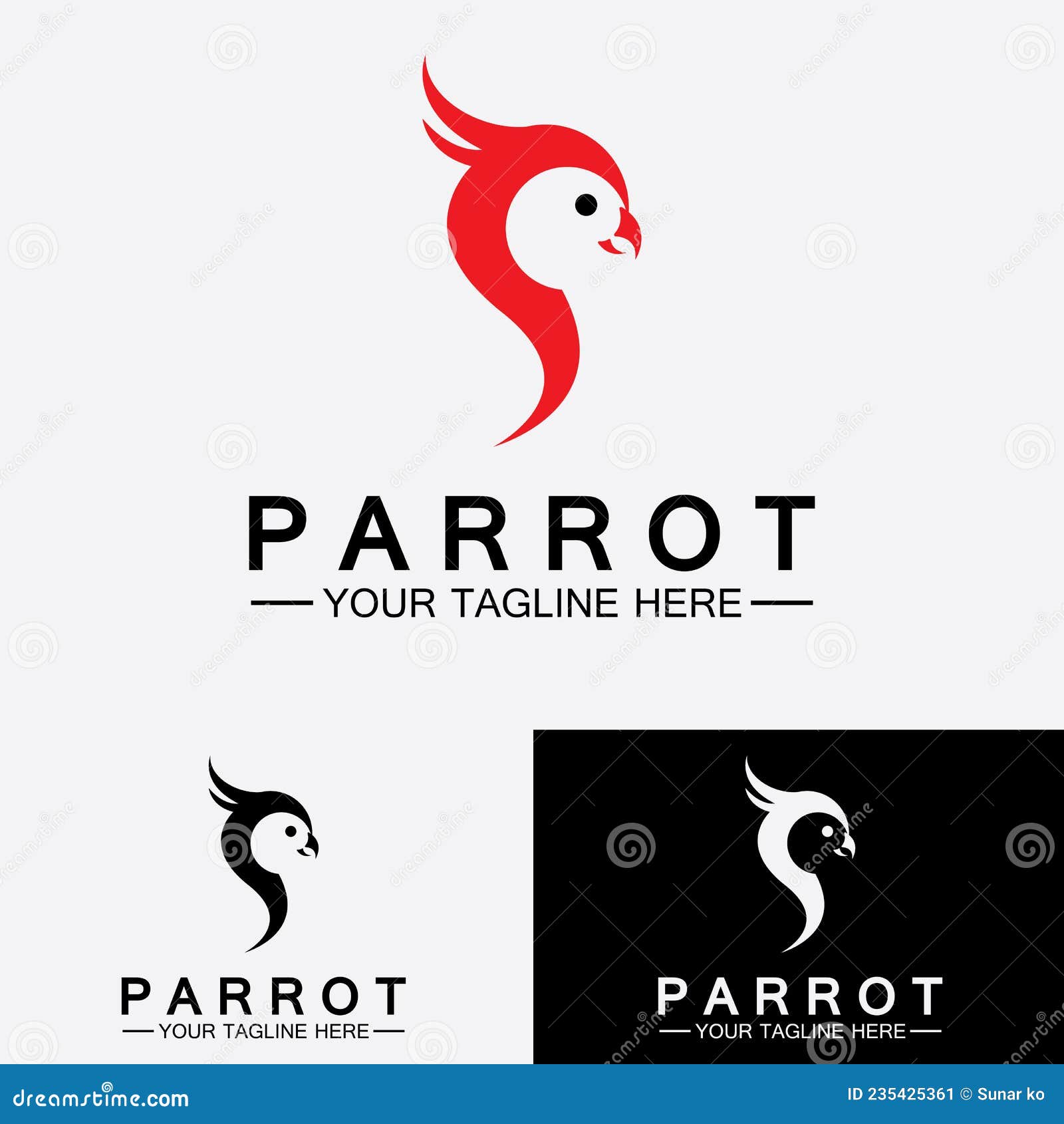 Parrot Logo Design Vector Template Stock Vector - Illustration of icon ...