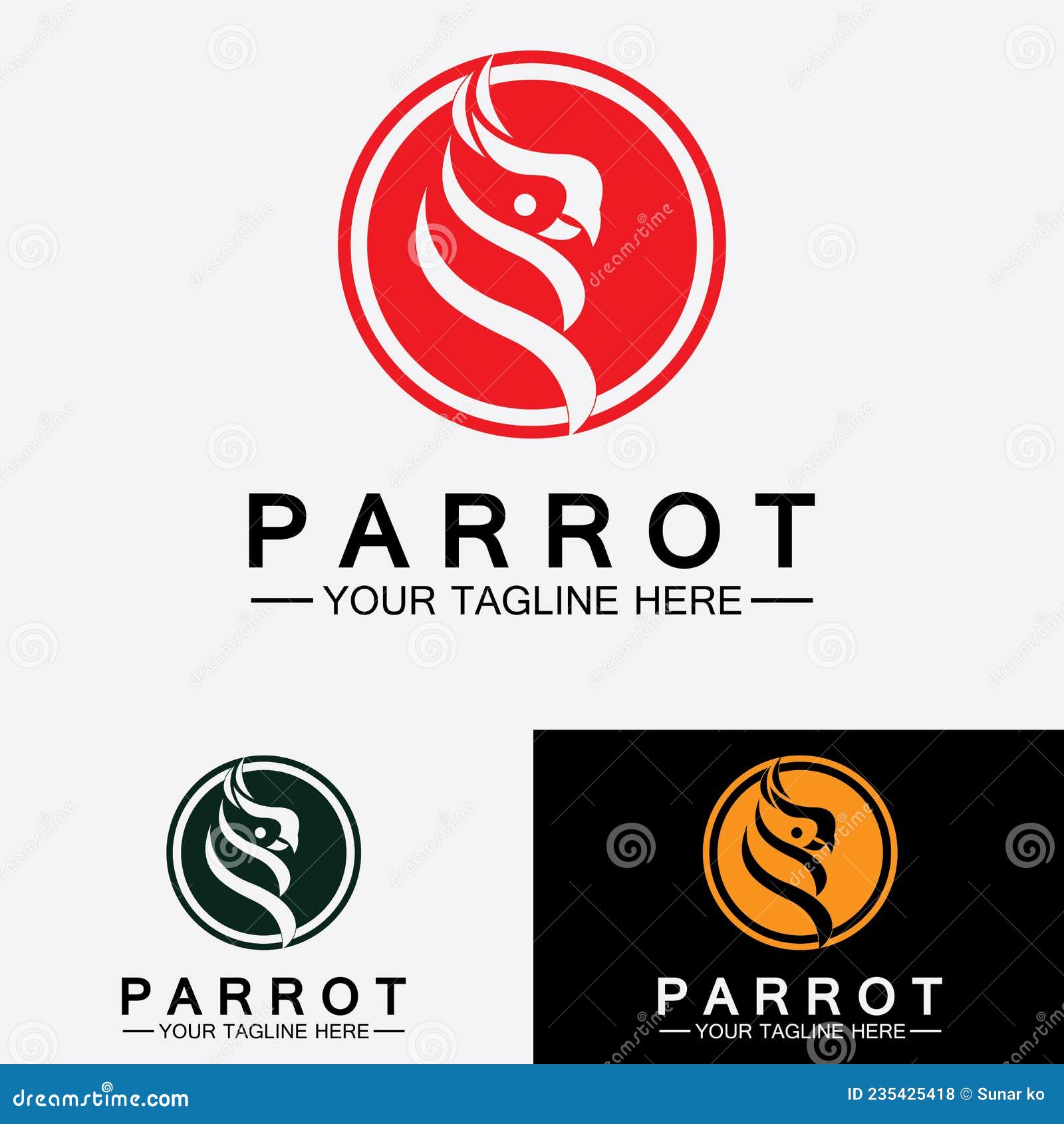 Parrot Logo Design Vector Template Stock Vector - Illustration of ...
