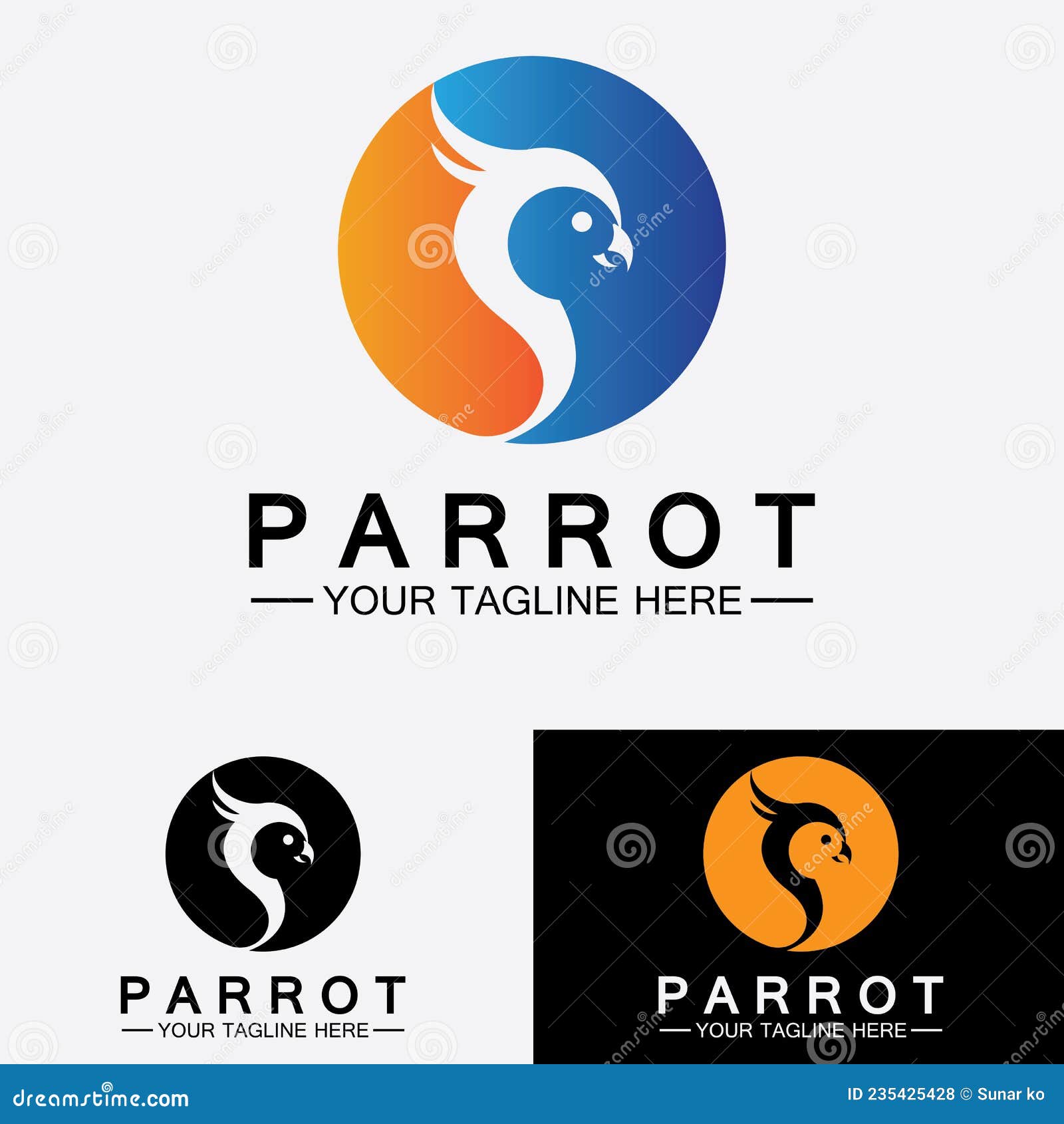 Parrot Logo Design Vector Template Stock Vector - Illustration of ...