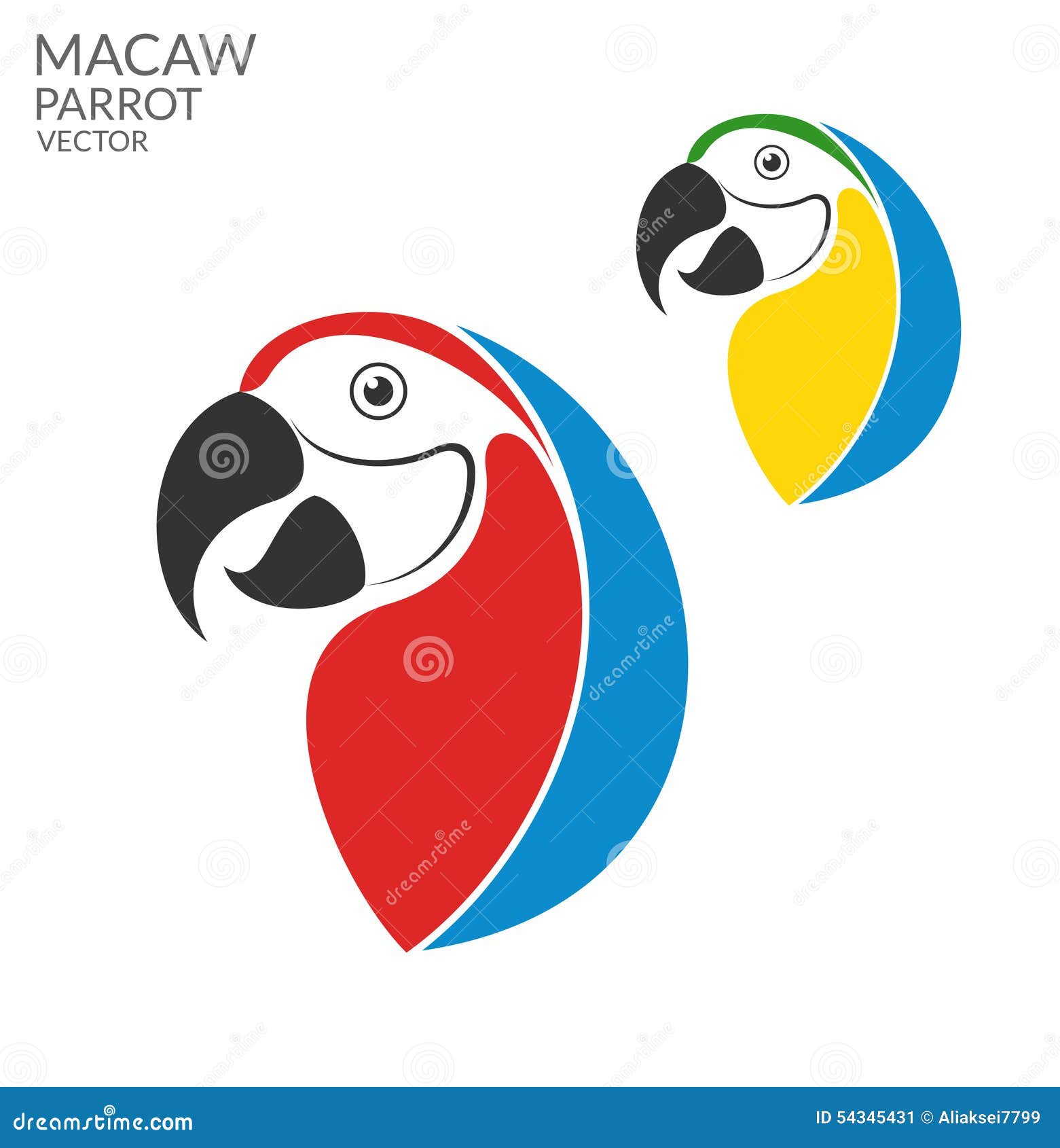 Parrot. Macaw stock vector. Illustration of yellow, bird - 54345431