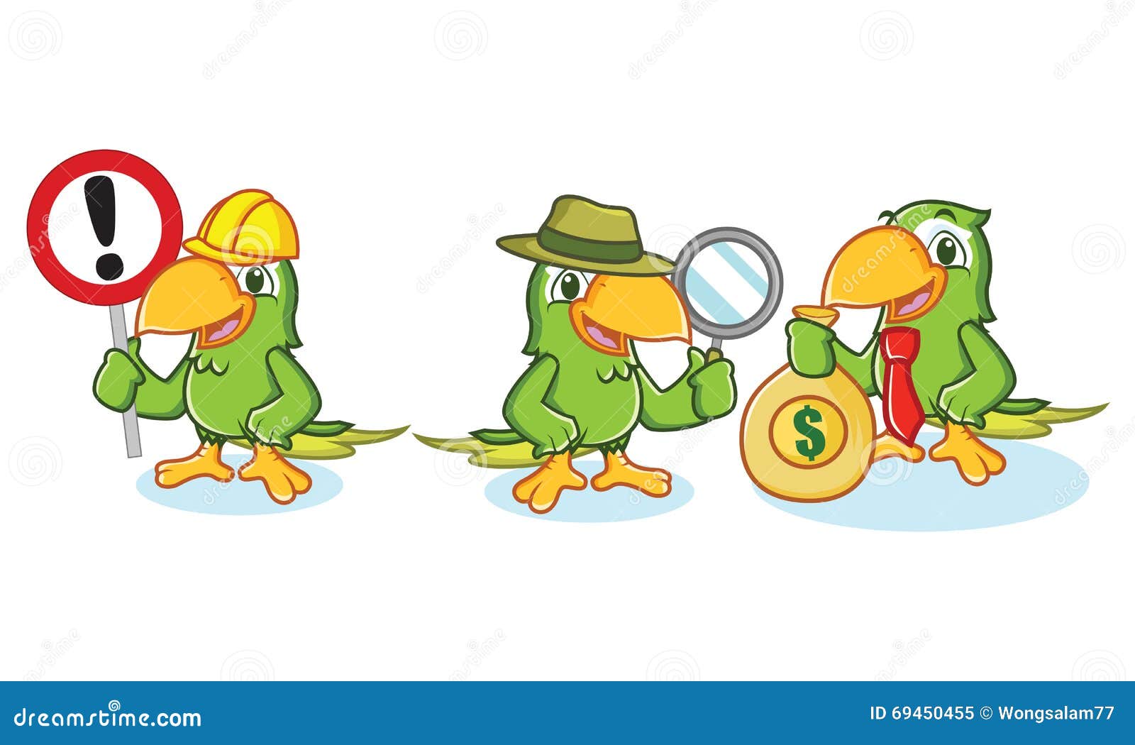 Parrot Mascot Vector with Money Stock Vector - Illustration of cartoon ...